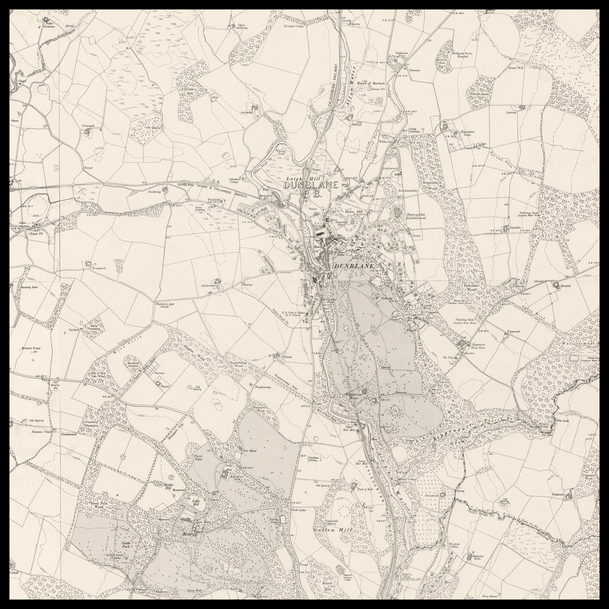 Personalised Old Map of Dunblane – The Unique Maps Co.
