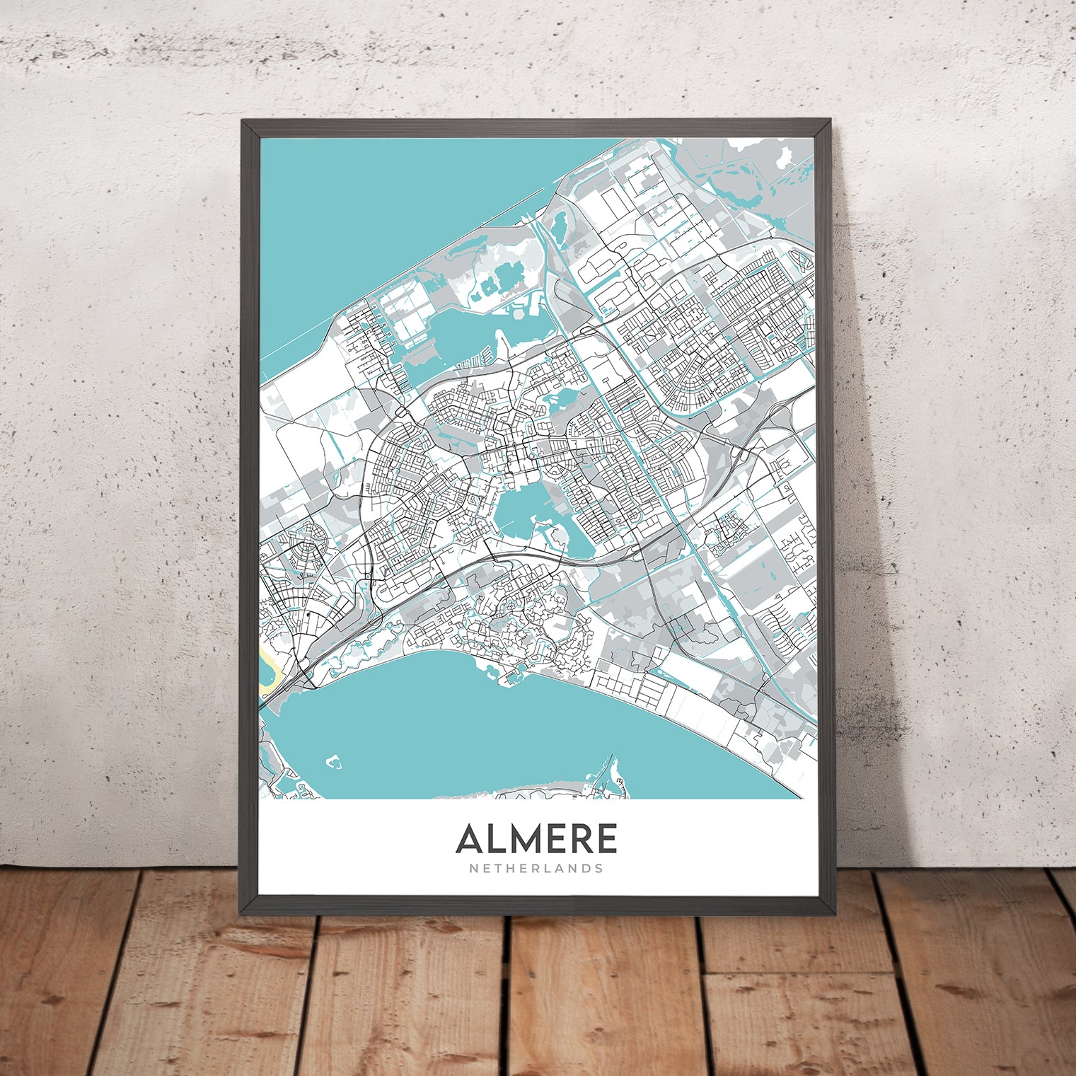 Modern City Map of Almere, Netherlands: Almere Stad, Almere Centrum, D ...