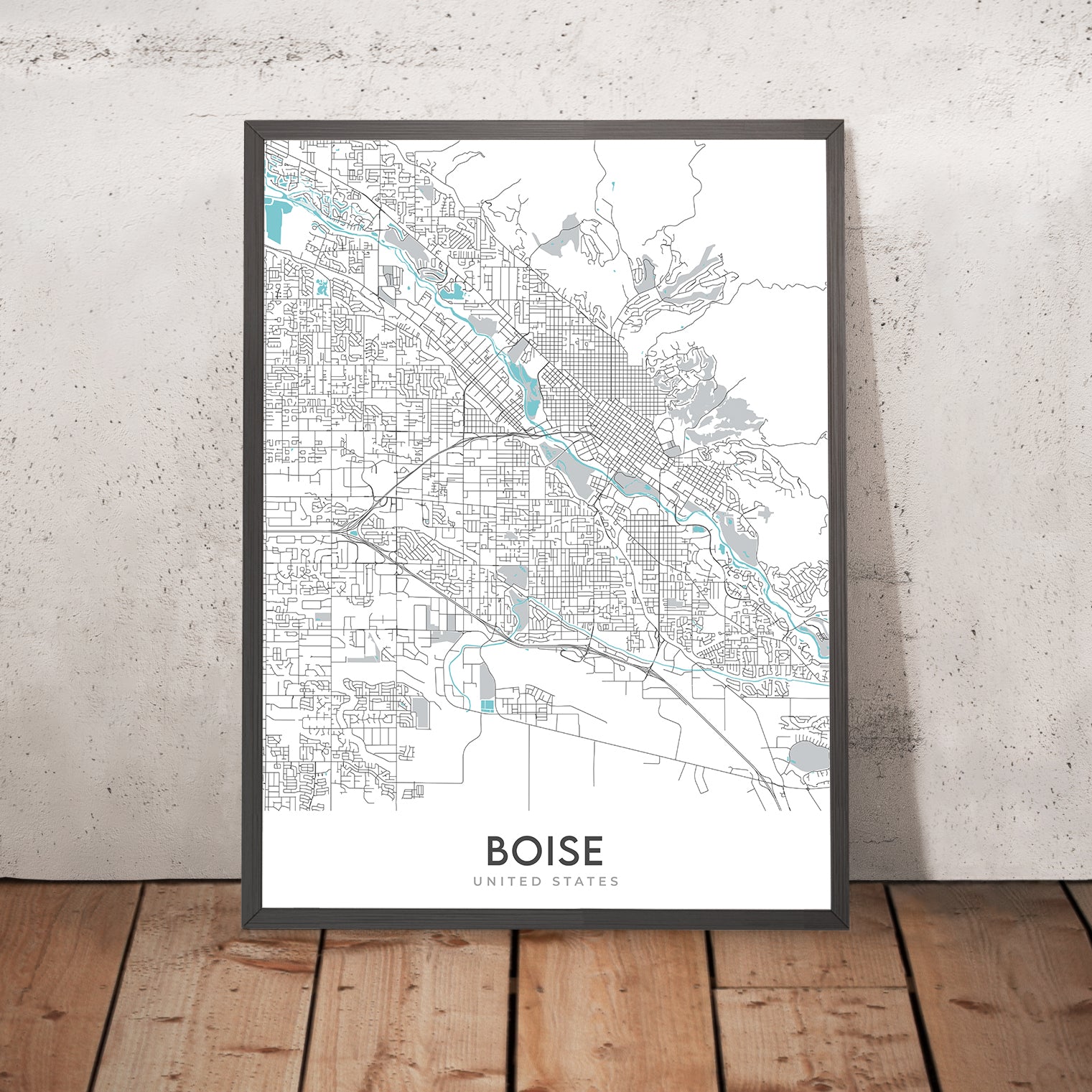 Modern City Map of Boise, ID: Downtown, Boise State University, Idaho ...