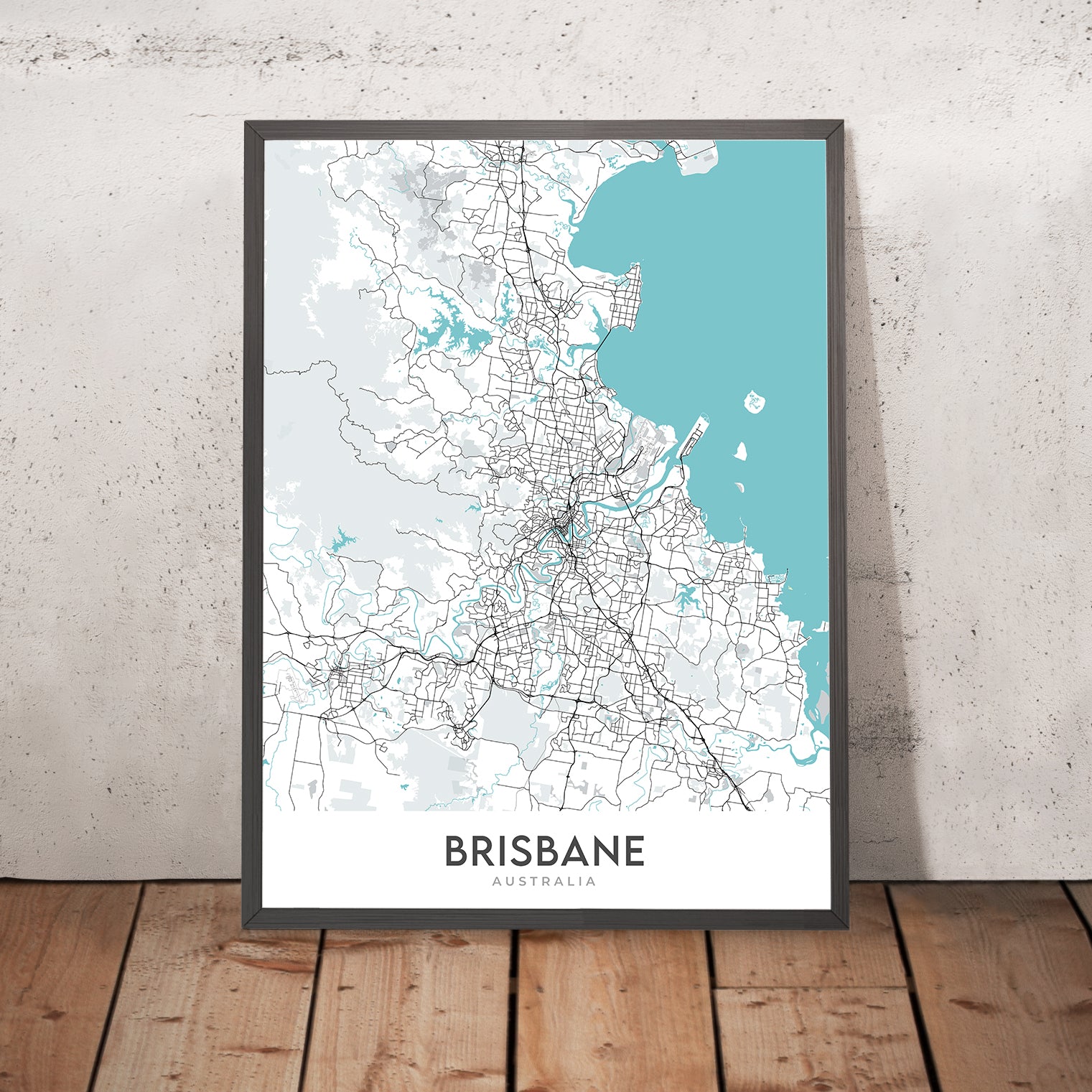 Modern City Map of Brisbane, Australia: City Hall, Story Bridge, South ...