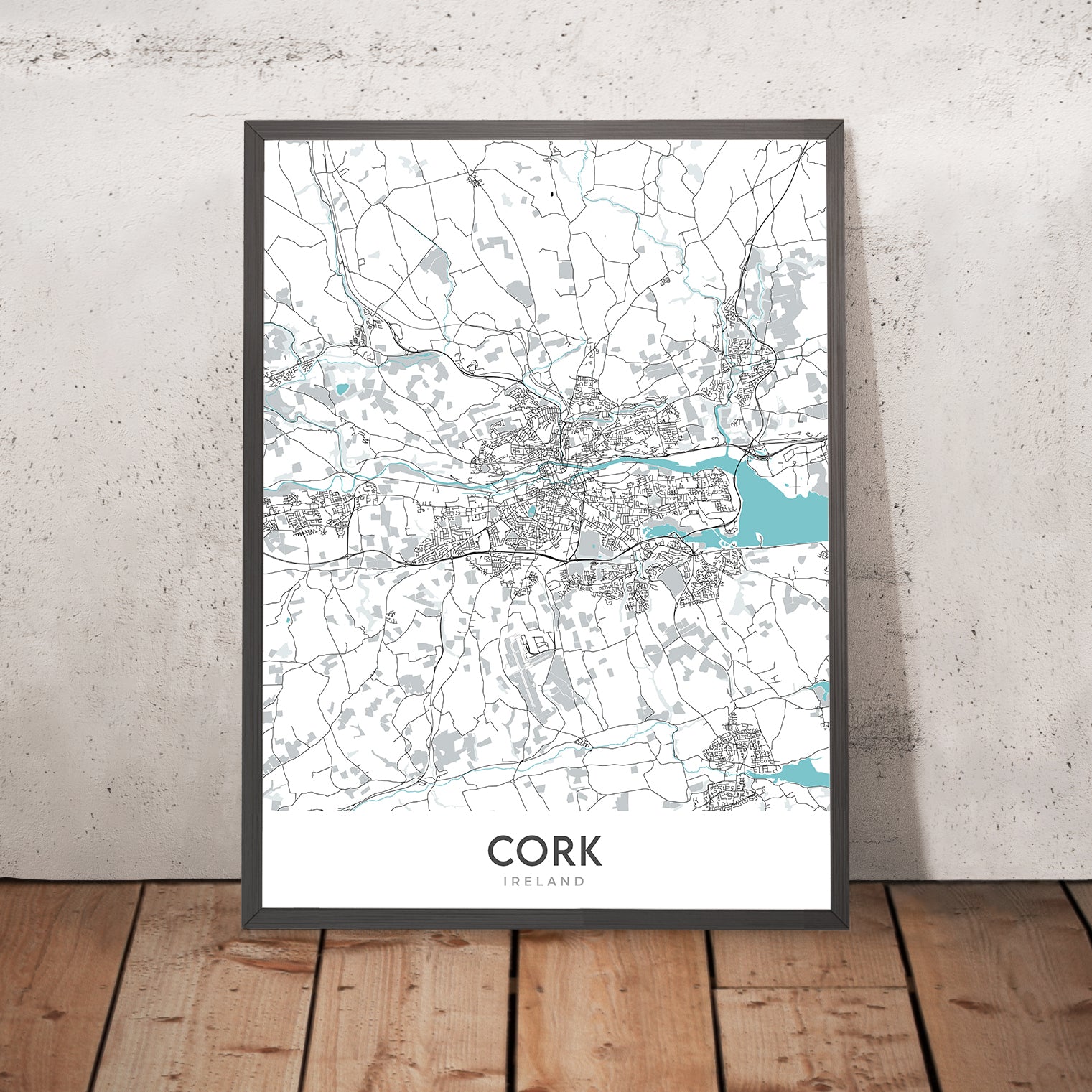 Modern City Map of Cork, Ireland: Blarney Castle, Cork City Hall, Fitz ...