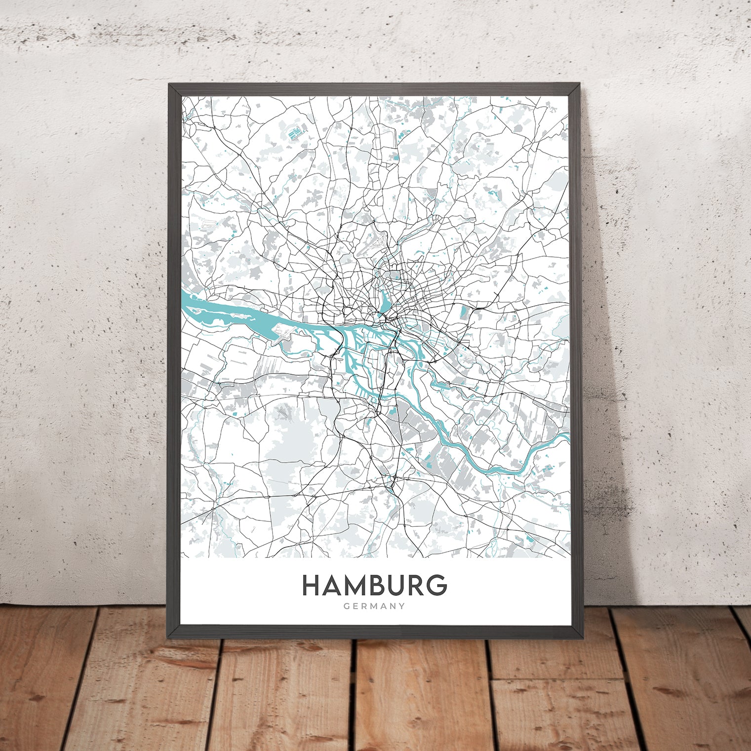 Moderne Stadtkarte von Hamburg, Deutschland: Altstadt, St. Pauli, Elbp ...