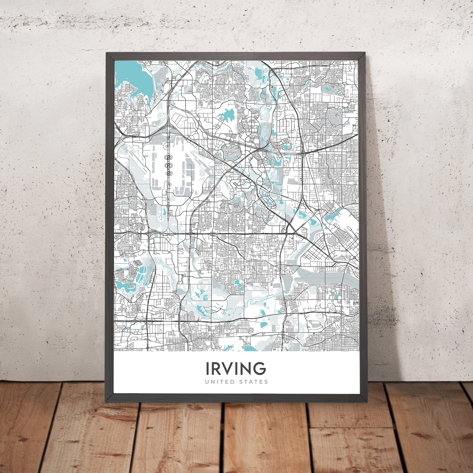 Modern City Map of Irving, TX: Las Colinas, Toyota Music Factory, Must ...