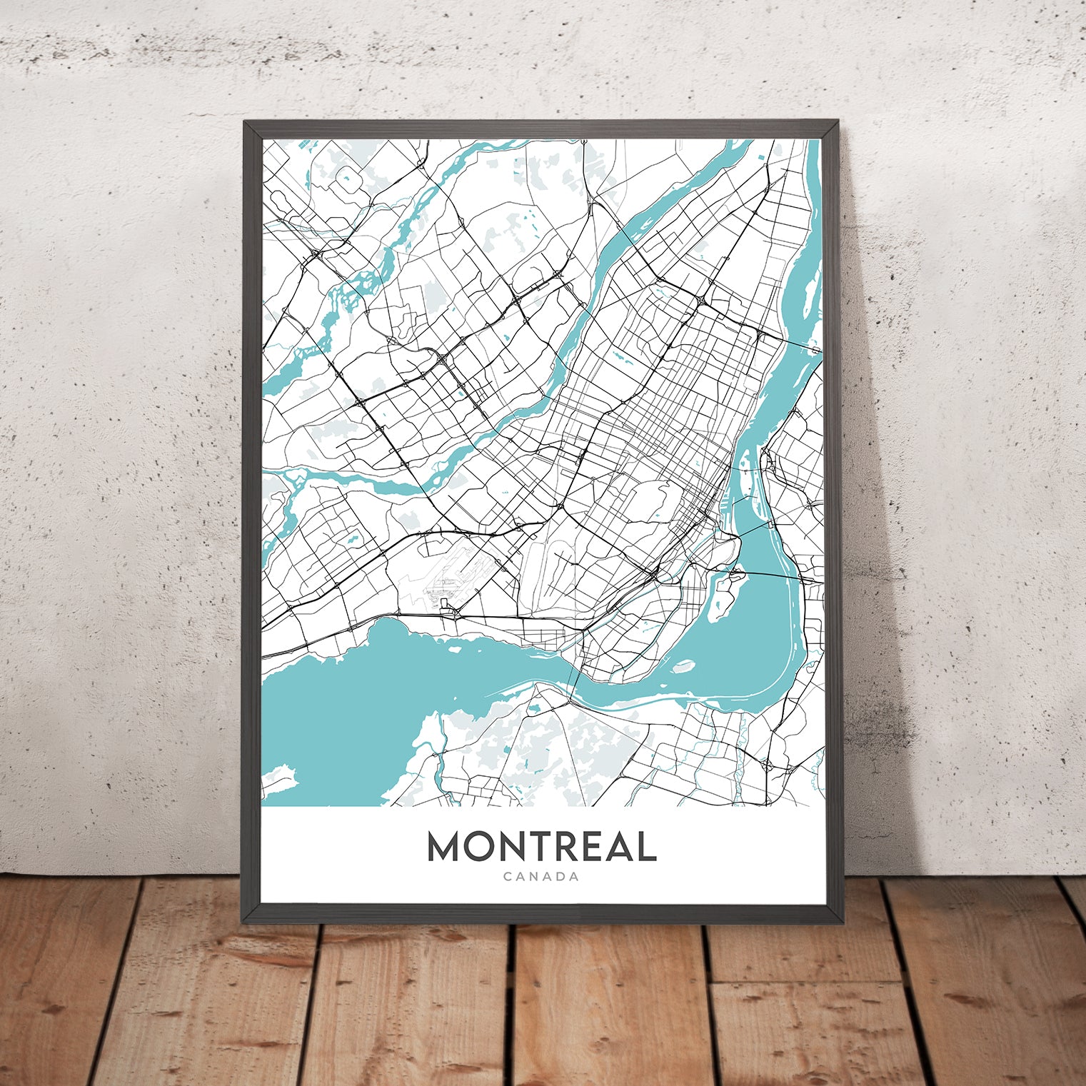 Modern City Map of Montreal, Canada: Mount Royal, McGill, Olympic Stad ...