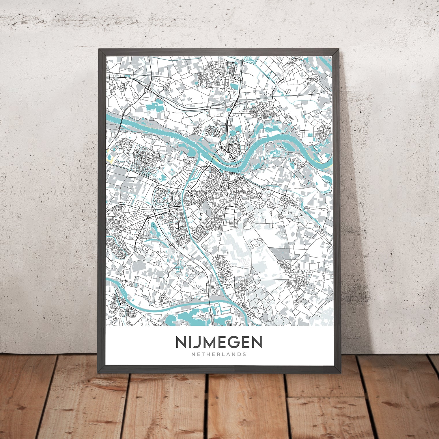 Modern City Map of Nijmegen, Netherlands: Africa Museum, Belvédère, Gr ...