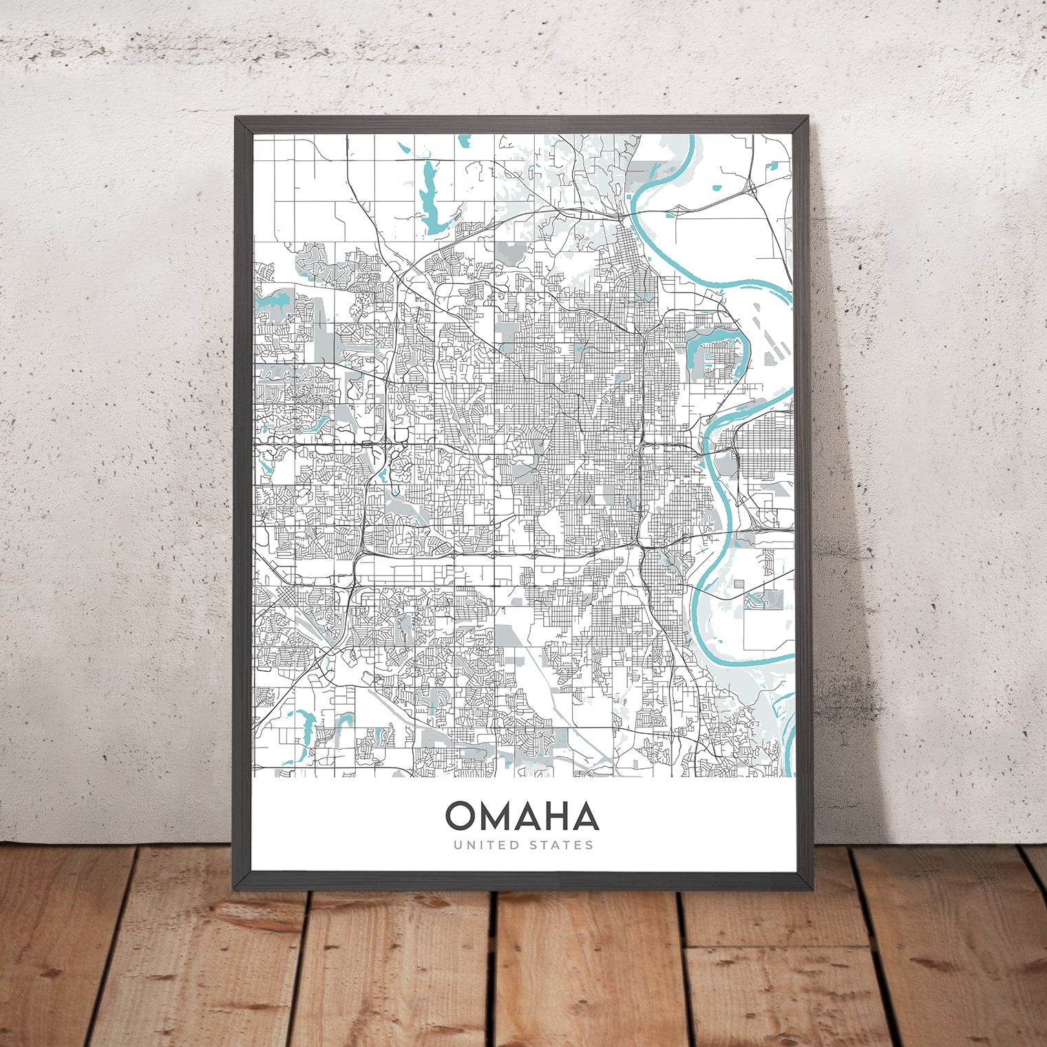 Modern City Map of Omaha, NE: Benson, Creighton University, Dundee, He ...