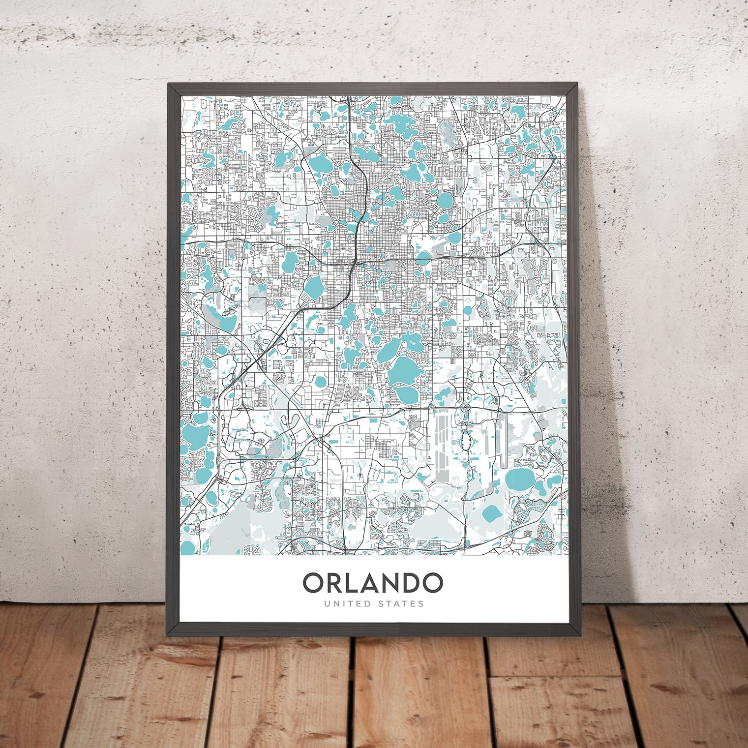 Modern City Map of Orlando, FL: College Park, Lake Eola Park, Leu Gard ...