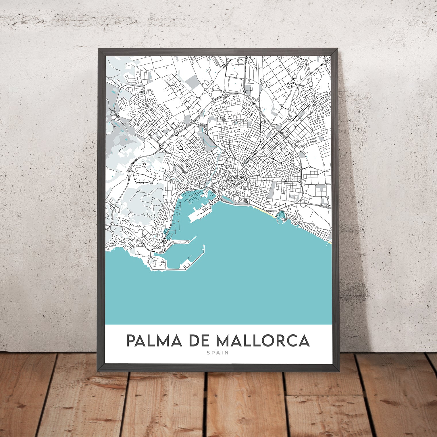 Modern City Map of Palma de Mallorca, Spain: Old Town, Santa Catalina ...