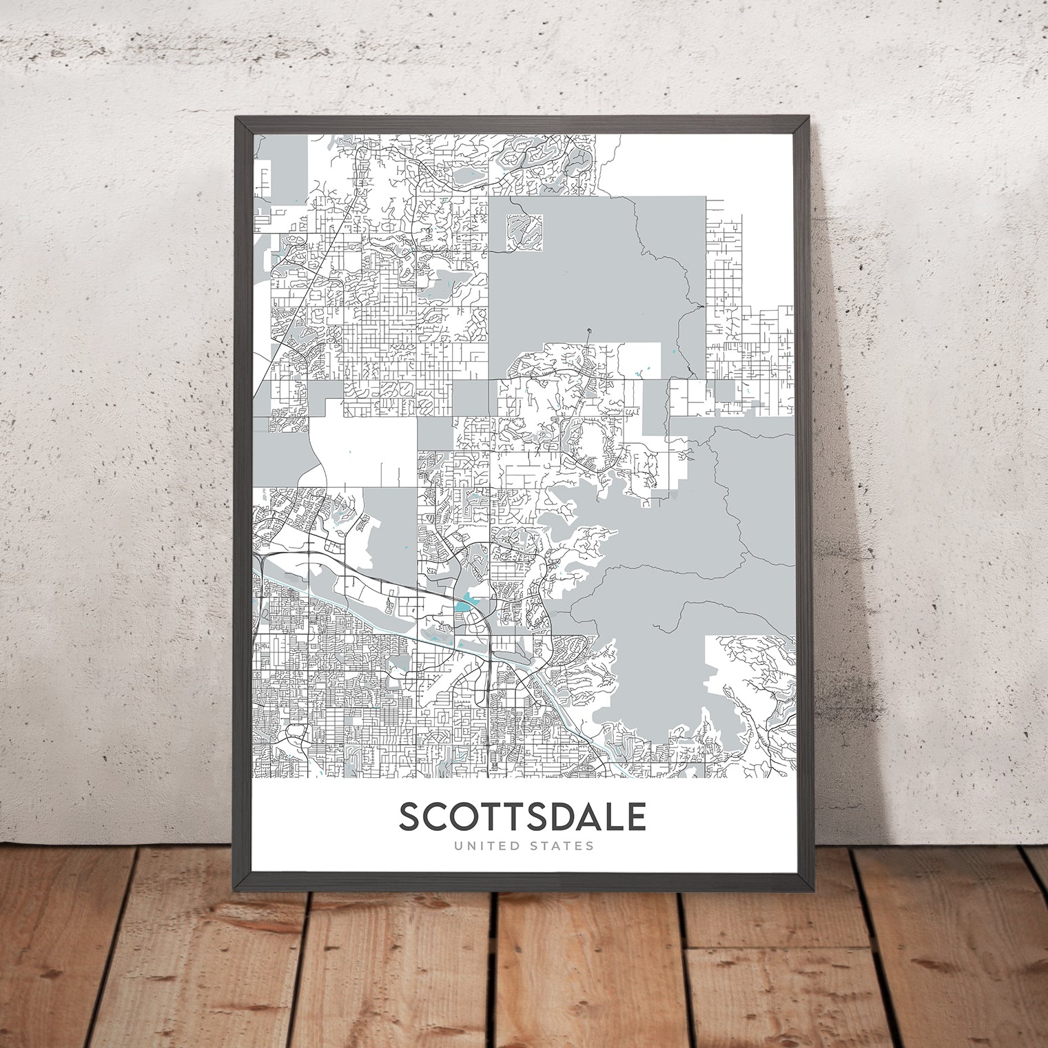 Modern City Map of Scottsdale, AZ: Downtown, Old Town, Scottsdale Stad ...