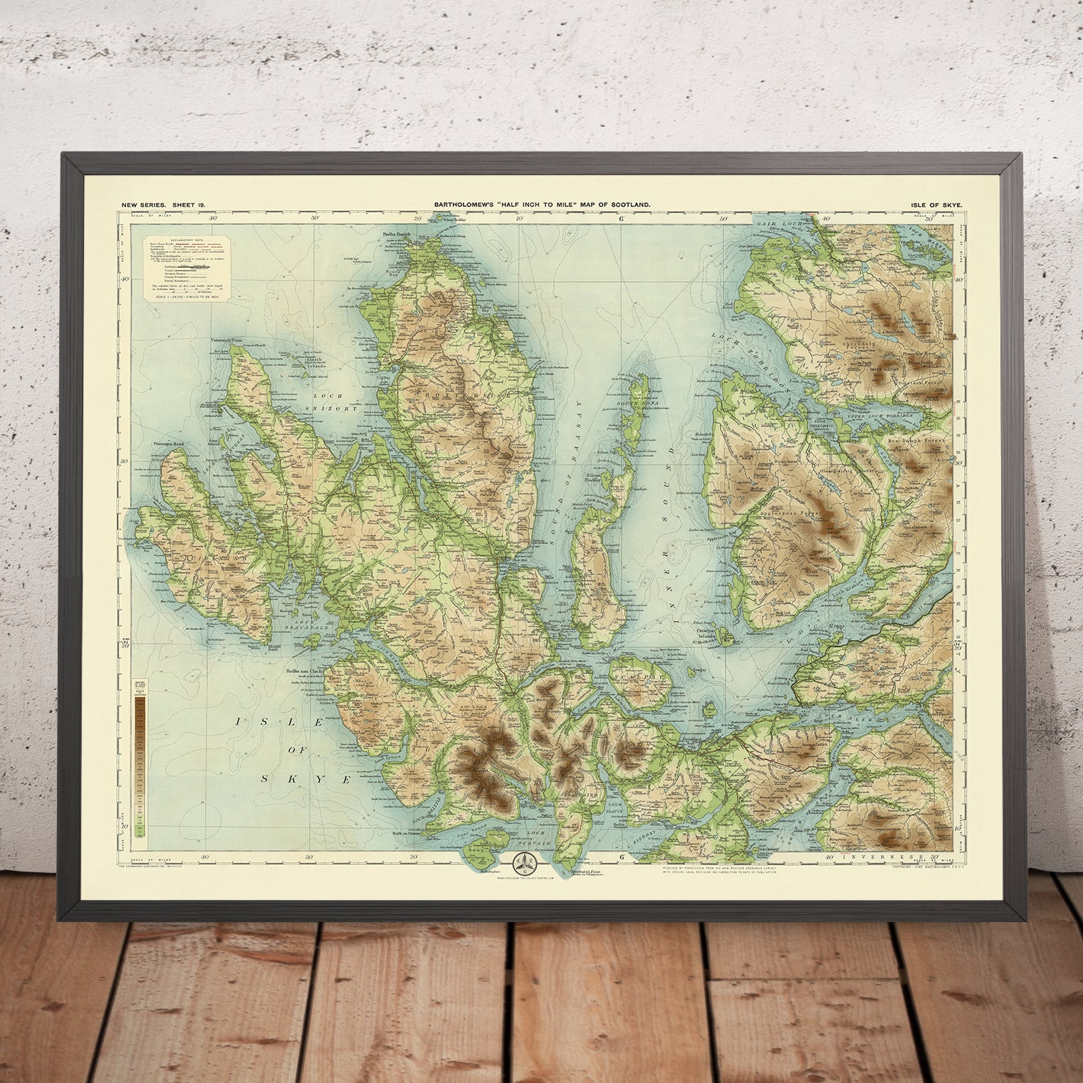 Old OS Map of Isle of Skye by Bartholomew, 1901: Portree, Cuillin Hill ...
