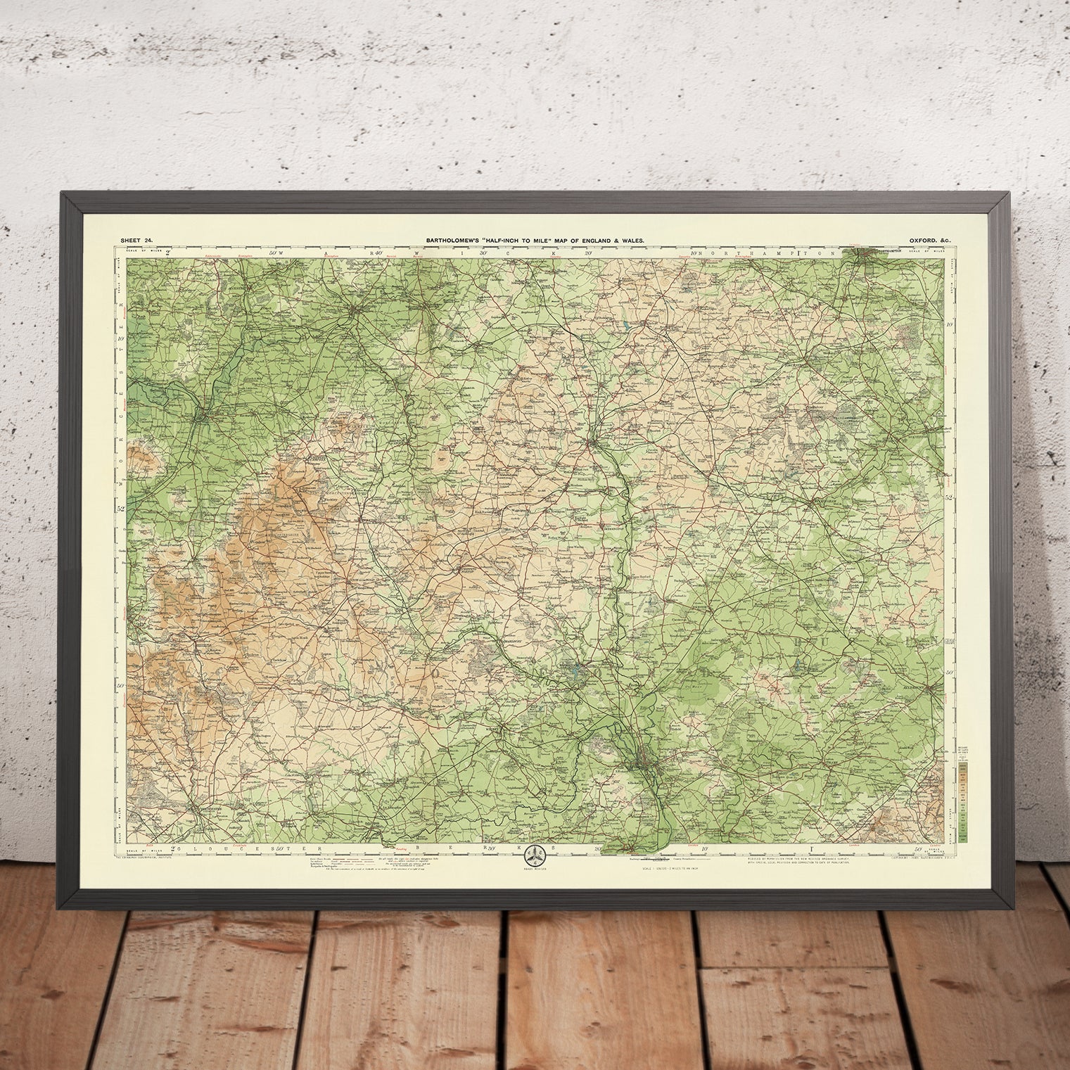 Old OS Map of Oxford by Bartholomew, 1901: Oxfordshire, Thames, Chilte ...