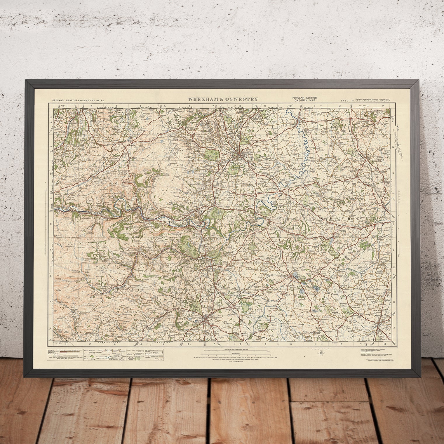 Old Ordnance Survey Map, Sheet 51 - Wrexham & Oswestry, 1925: LLangole ...