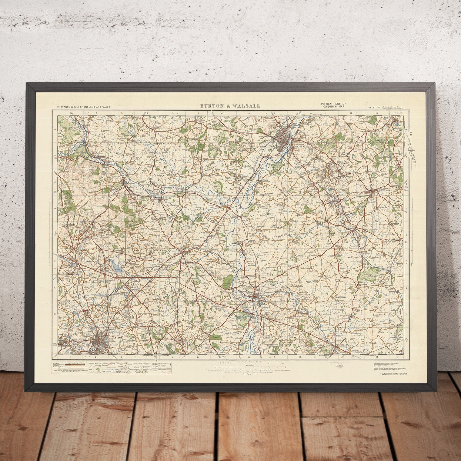 Old Ordnance Survey Map, Sheet 62 - Burton & Walsall, 1925: Cannock, L ...