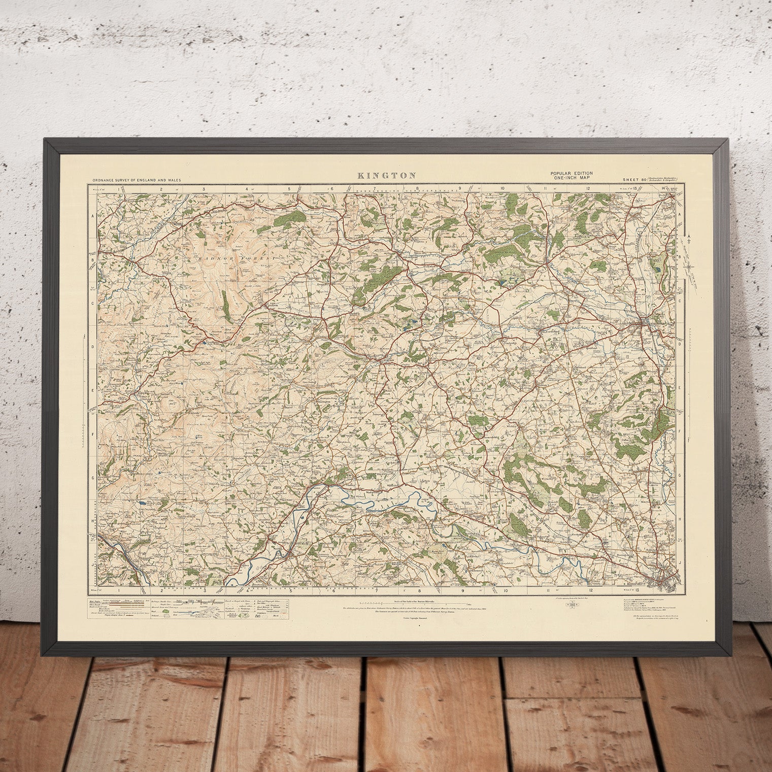 Old Ordnance Survey Map, Sheet 80 - Kington, 1925: Leominster, Herefor ...