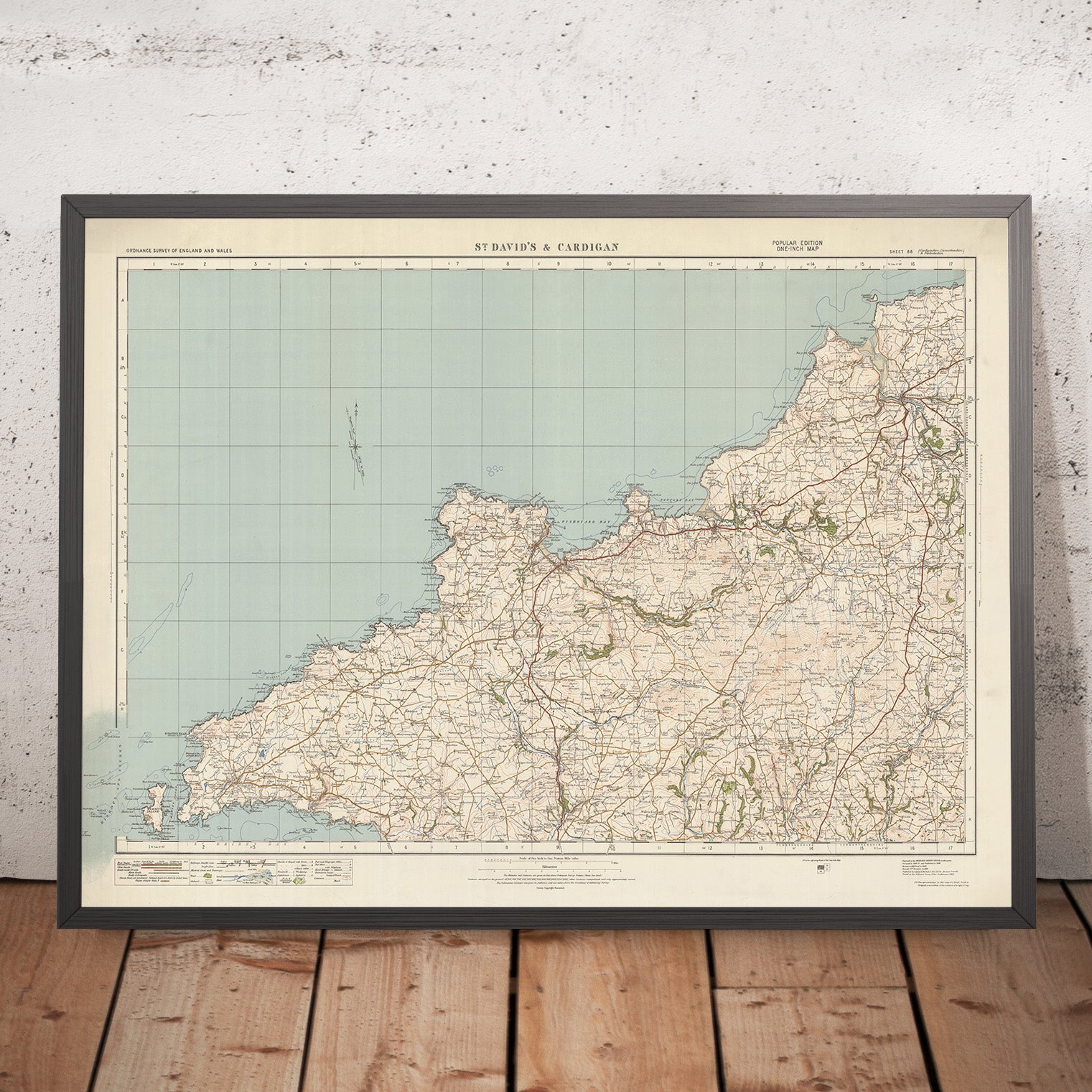 Old Ordnance Survey Map, Sheet 88 - St. Davids & Cardigan, 1925: Fishg ...