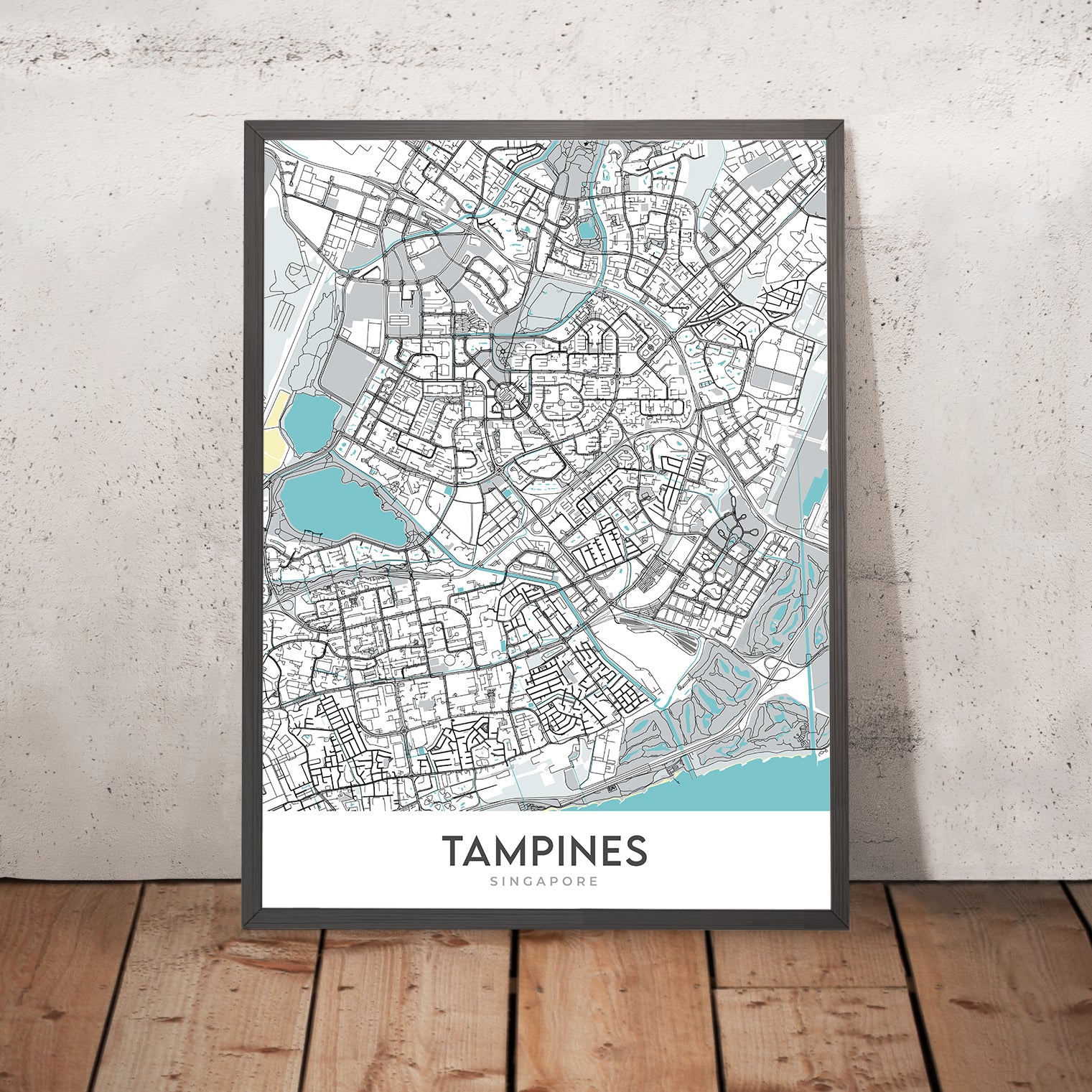 Modern City Map of Tampines, Singapore: Our Tampines Hub, Tampines Mal ...