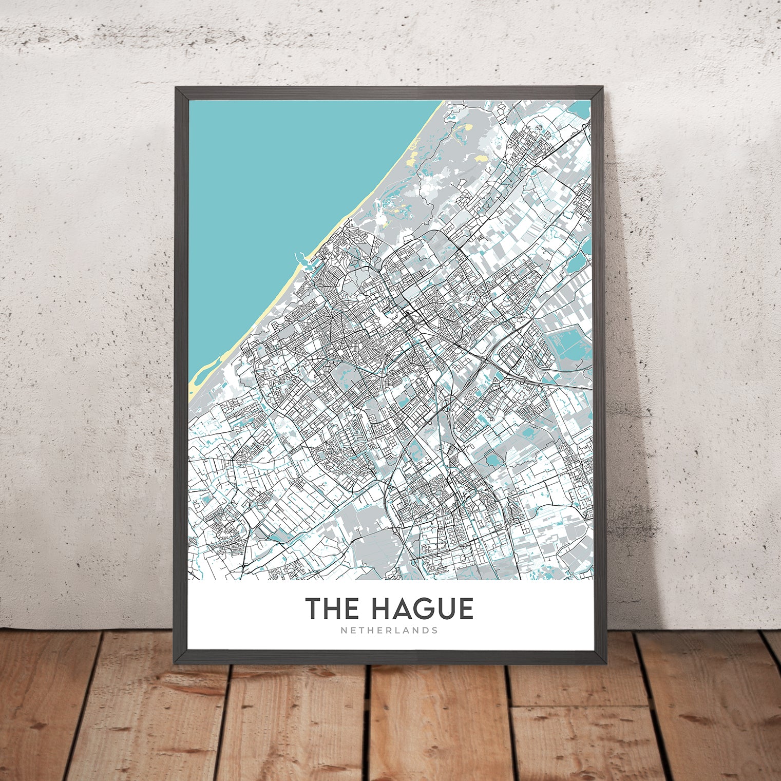 Modern City Map of The Hague, Netherlands: Binnenhof, Peace Palace, Sc ...