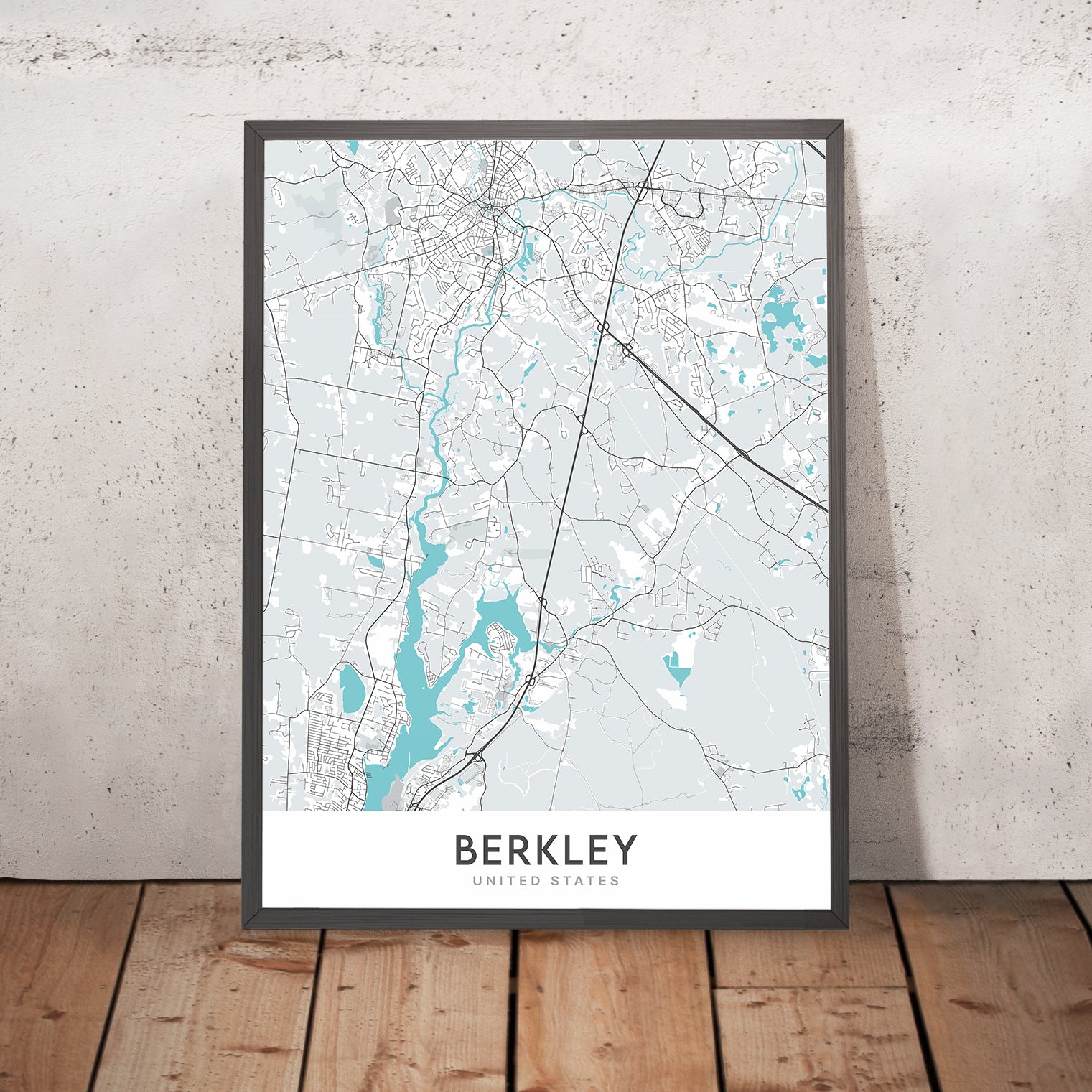 Modern City Map of Berkley, MA: Berkley Common, Dighton Rock State Par ...