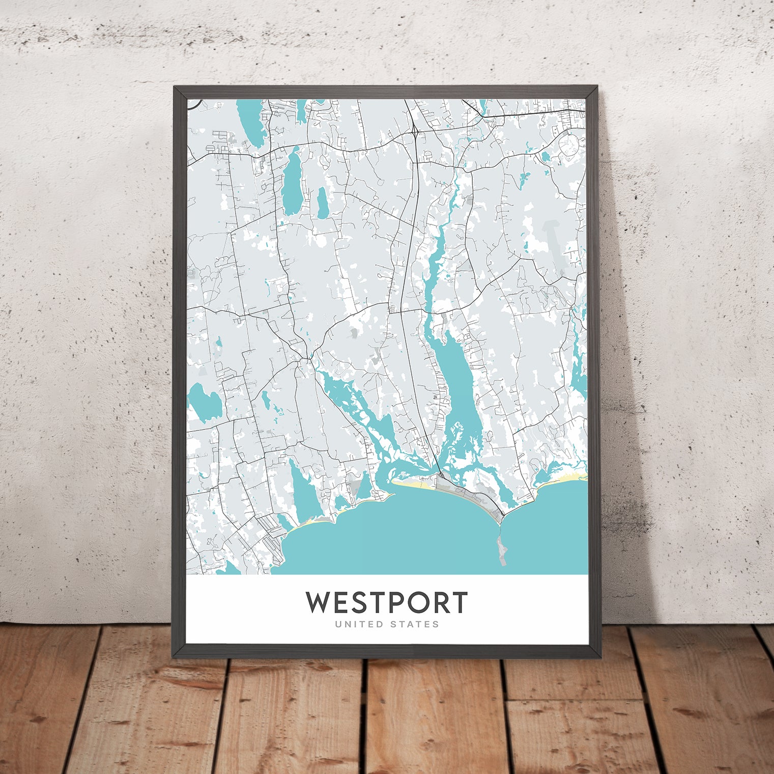 Modern City Map of Westport, Massachusetts: Horseneck Beach, Westport ...