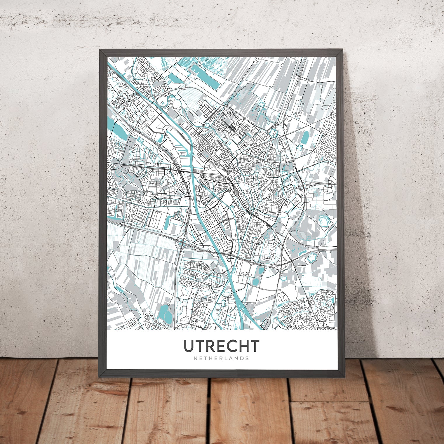 Modern City Map of Utrecht, Netherlands: Dom Tower, Centraal Station ...