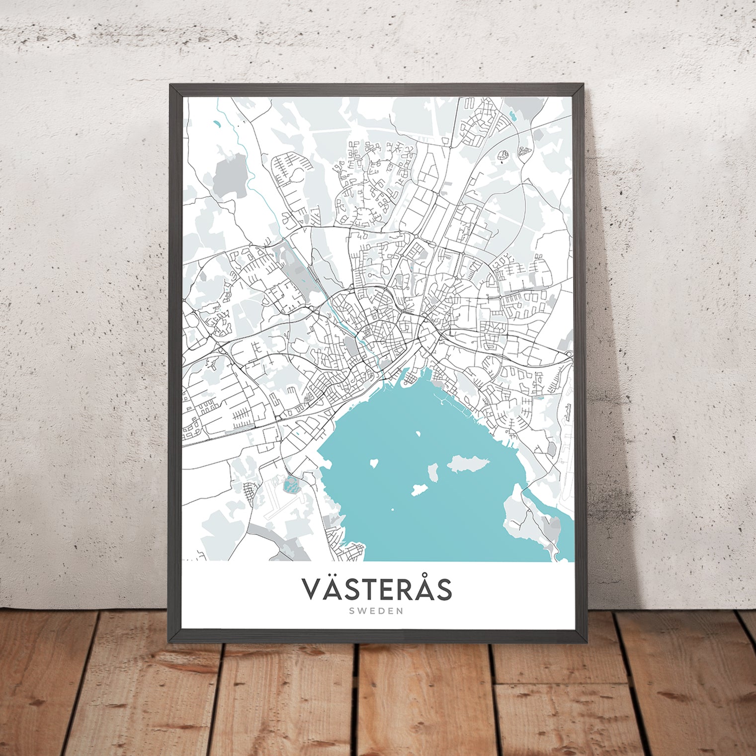 Modern City Map of Västerås, Sweden: Castle, Cathedral, Concert Hall ...