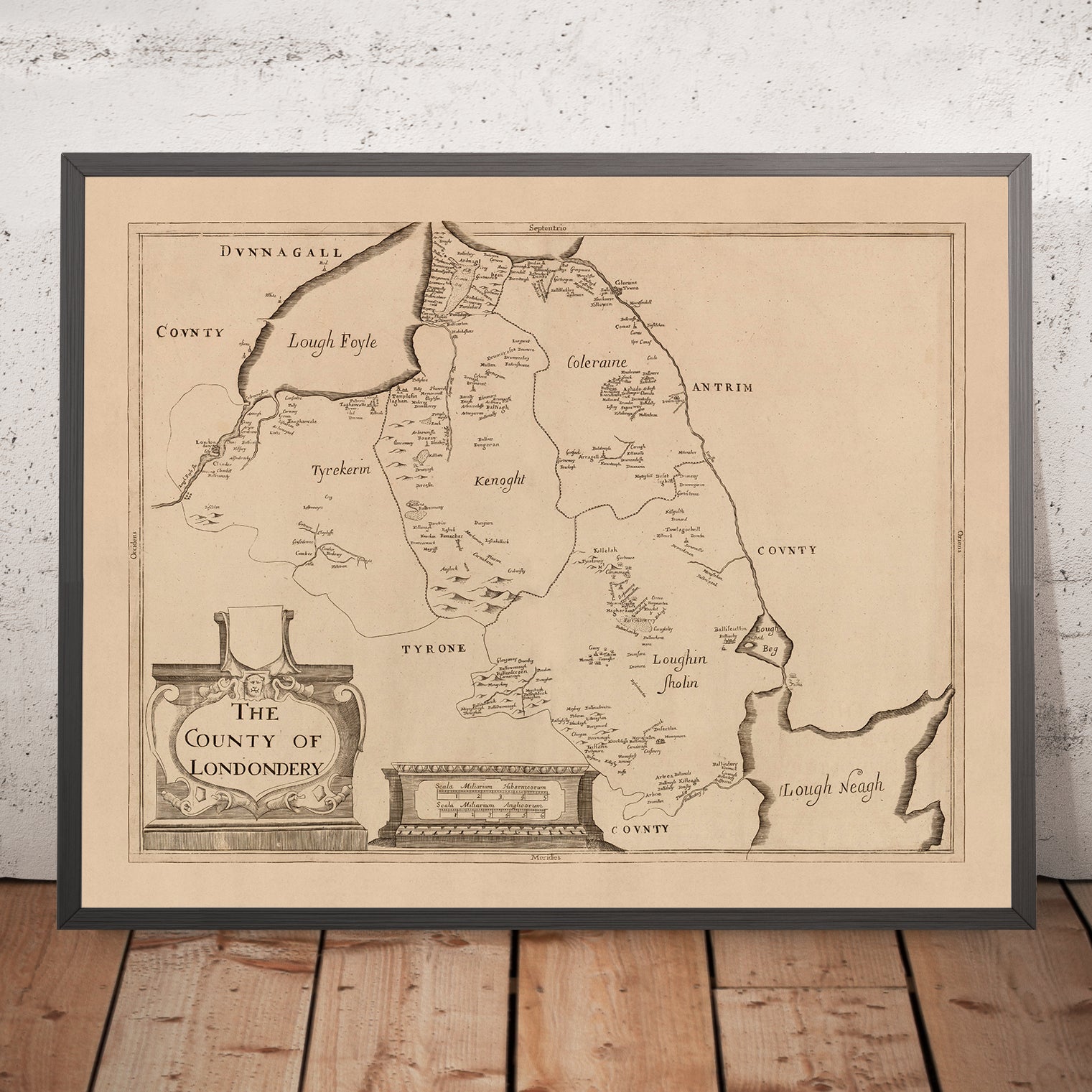 Old Map of County Londonderry by Petty, 1685: Ballymoney, Portrush, Co ...