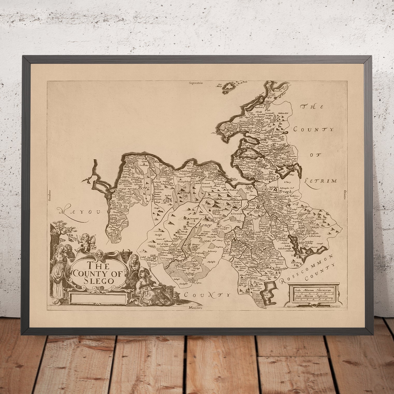 Old Map of County Sligo by Petty, 1685: Boyle, Knocknarea, Lough Gill ...