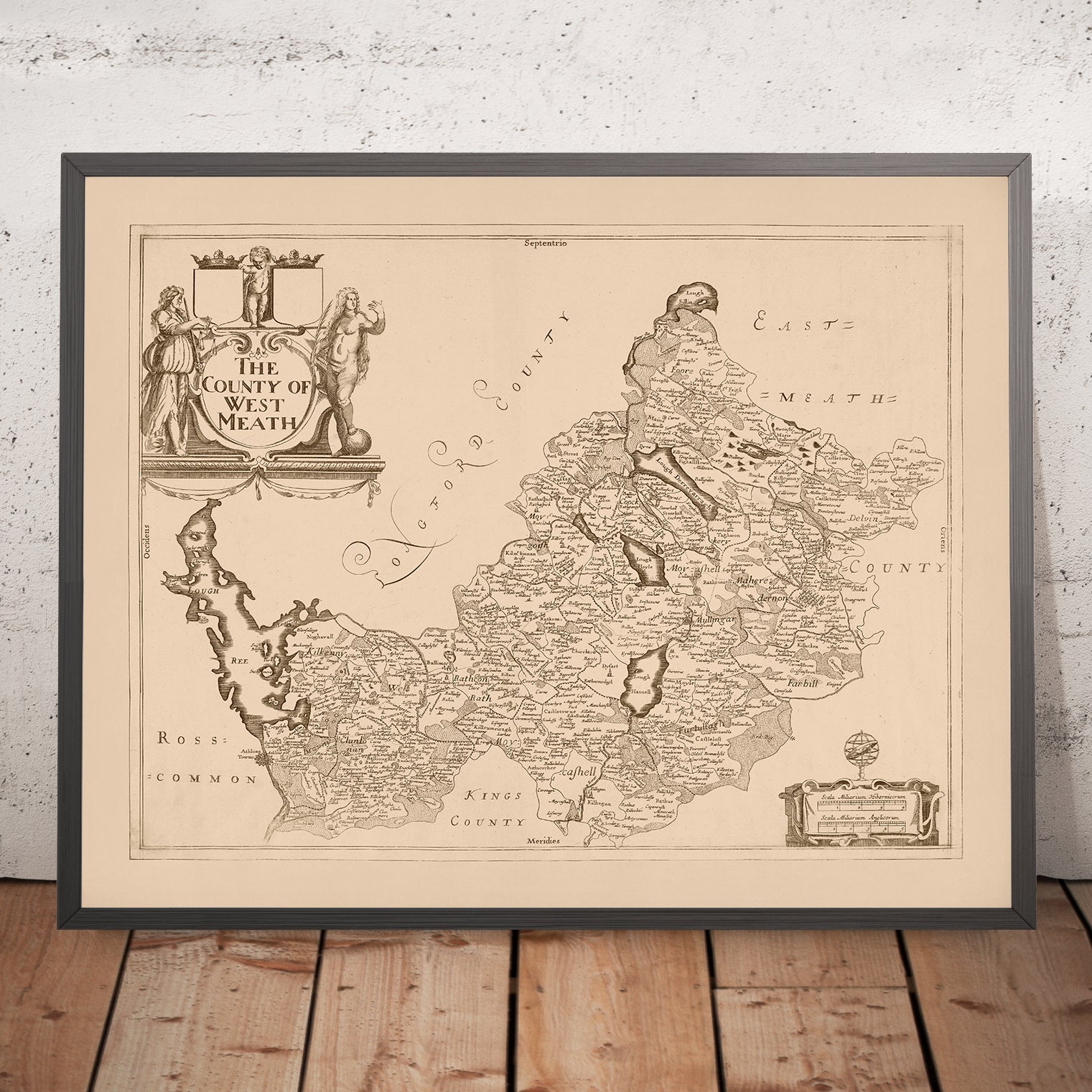 Old Map of County Westmeath by Petty, 1685: Athlone, Mullingar, Delvin ...