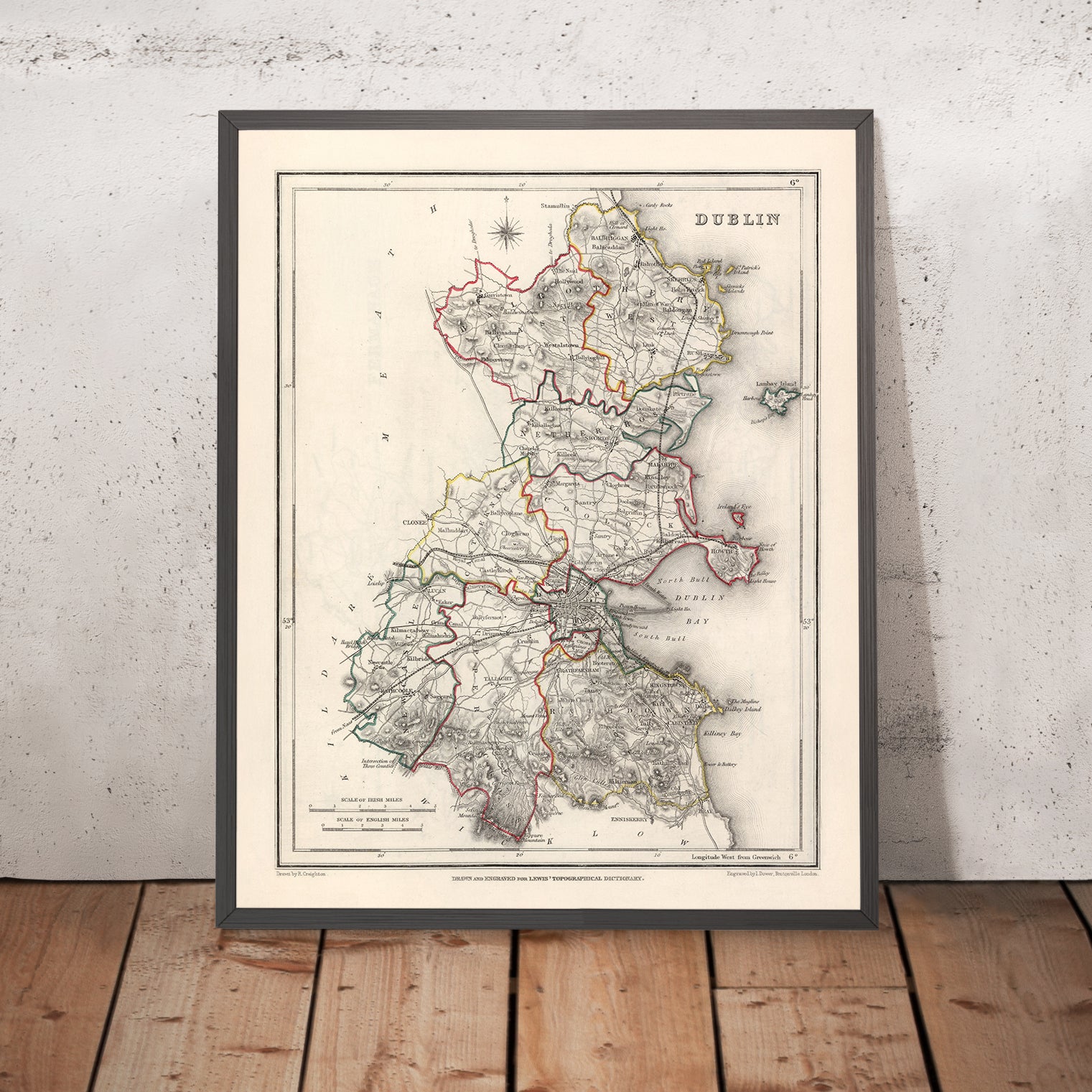 Old Map of County Dublin by Samuel Lewis, 1844: Balbriggan, Swords ...
