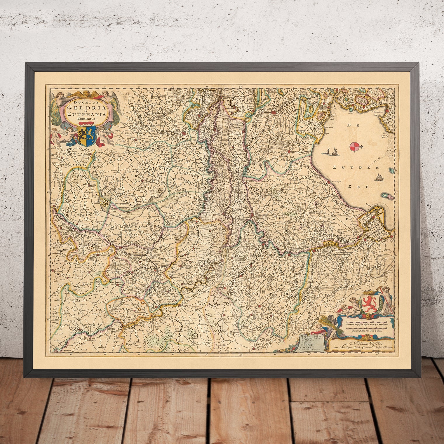 Old Map of Duchy of Guelders and Zutphen by Visscher, 1690: Amsterdam ...
