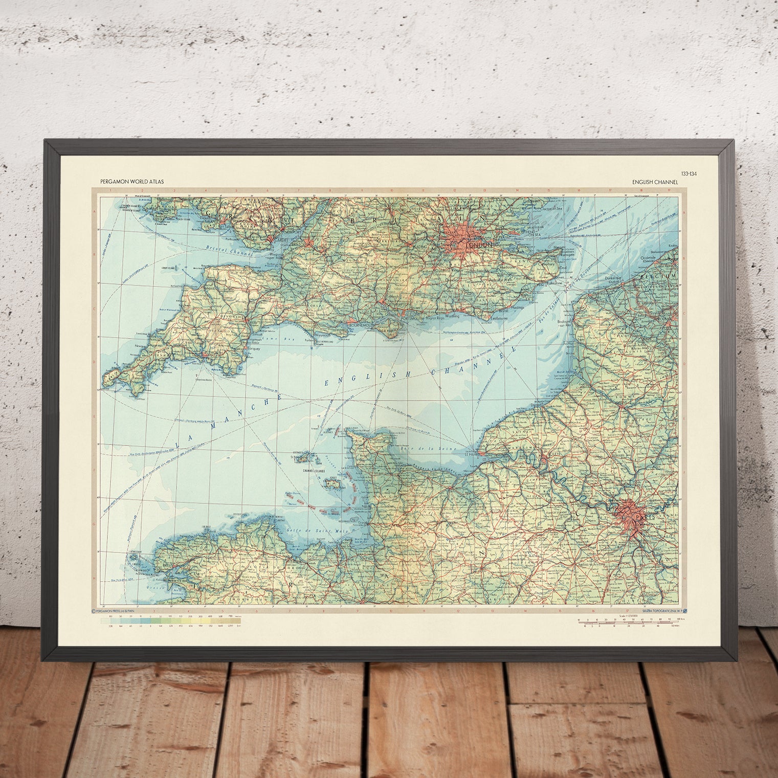 Old Map of The English Channel (La Manche), 1967: Southern England, No ...