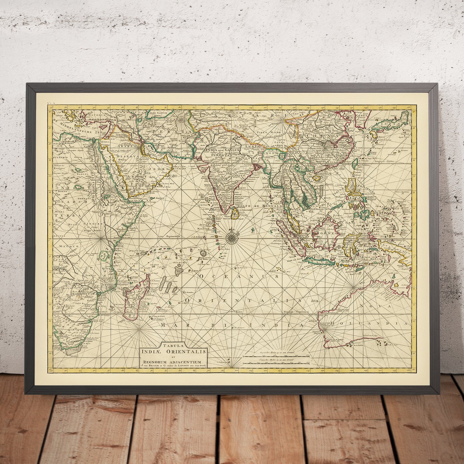 Old Map of the Indian Ocean & East Indies by François Valentijn, 1724 ...