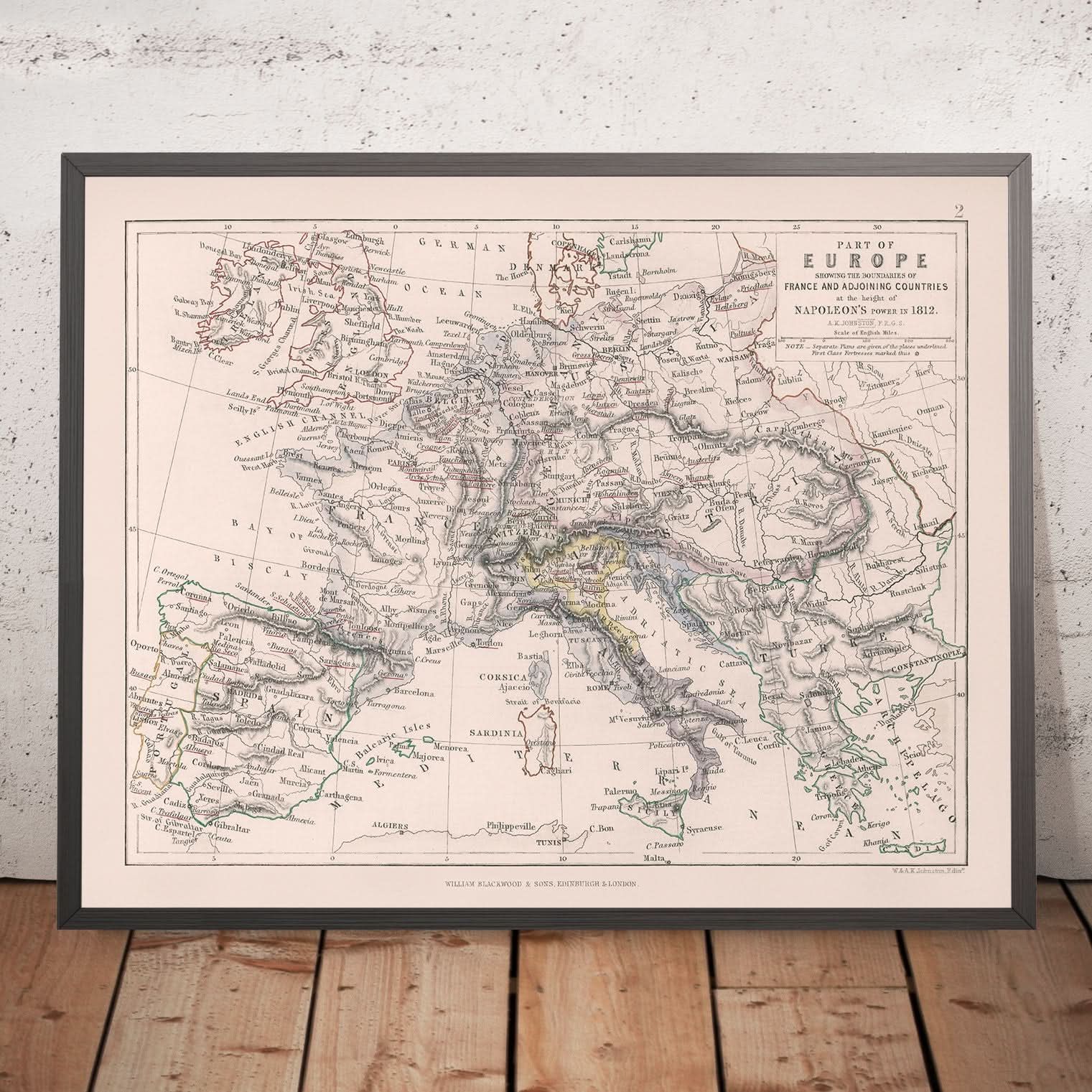 Old Map of Europe at the Height of Napoleon's Power, 1812 – The Unique ...