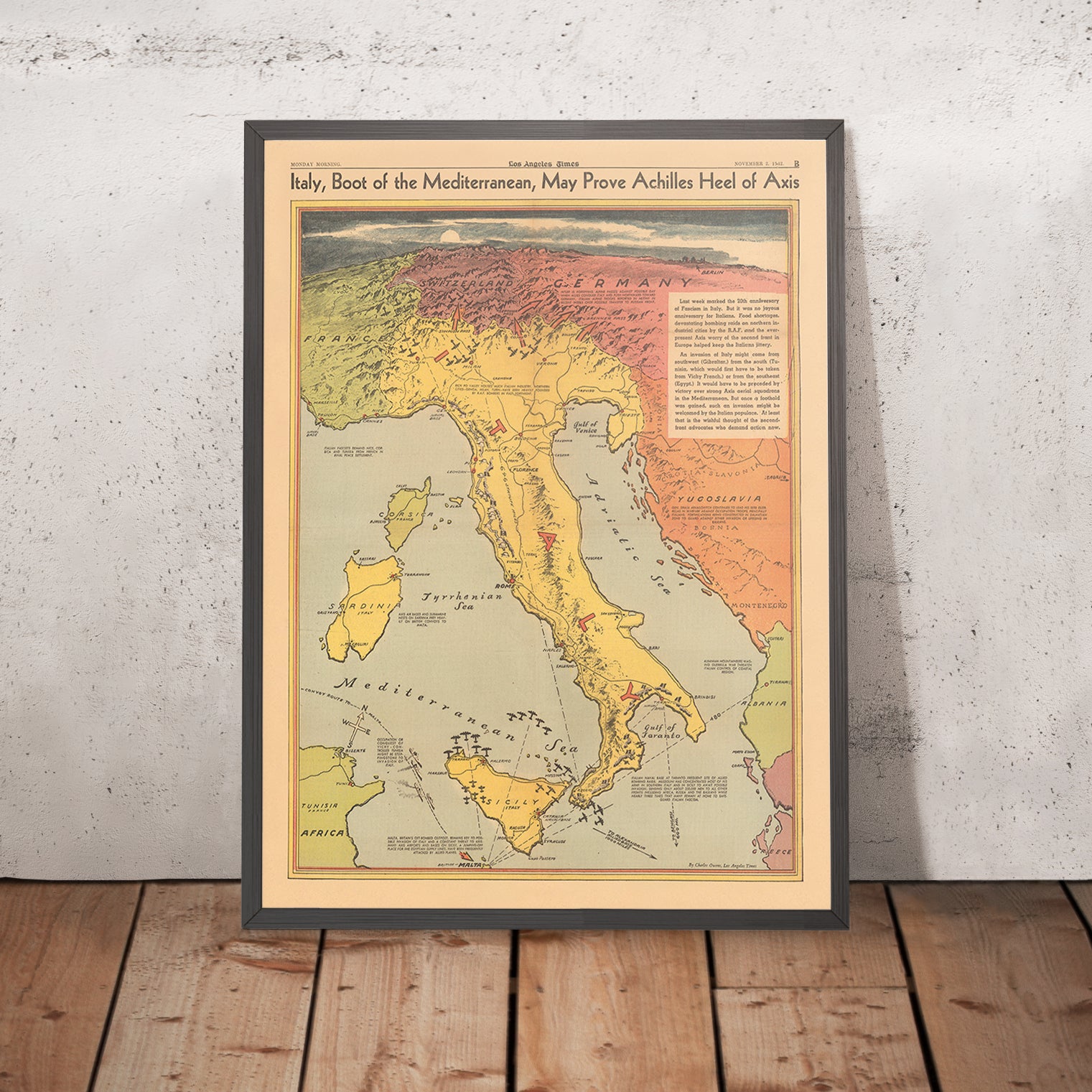 Italy, boot of the Mediterranean, may prove Achilles Heel of Axis, 194 ...