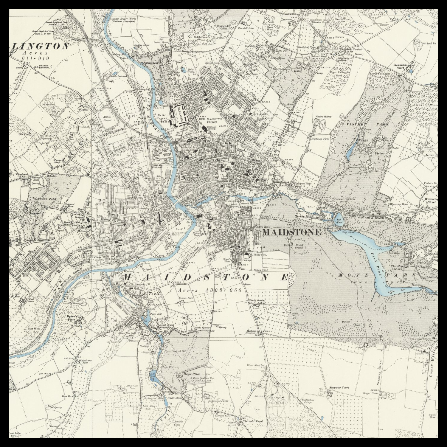 Personalised Old Map of Maidstone – The Unique Maps Co.
