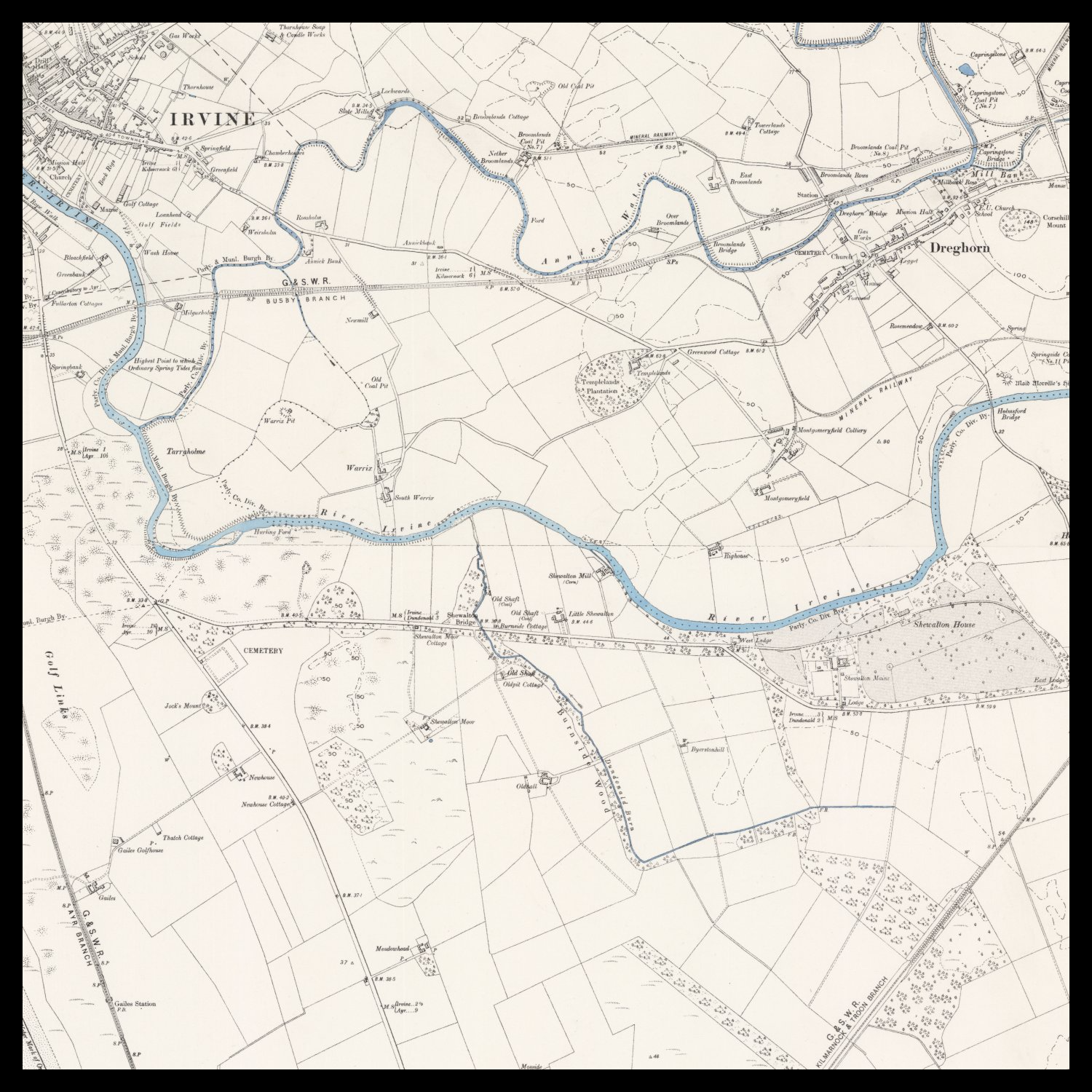 Personalised Old Map of Irvine – The Unique Maps Co.