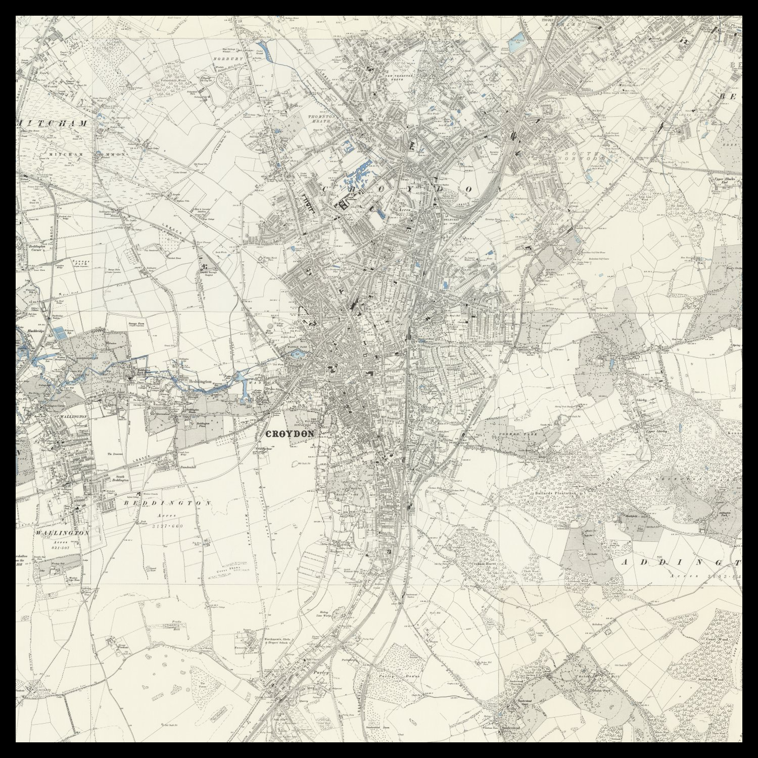 Personalised Old Map of Croydon – The Unique Maps Co.
