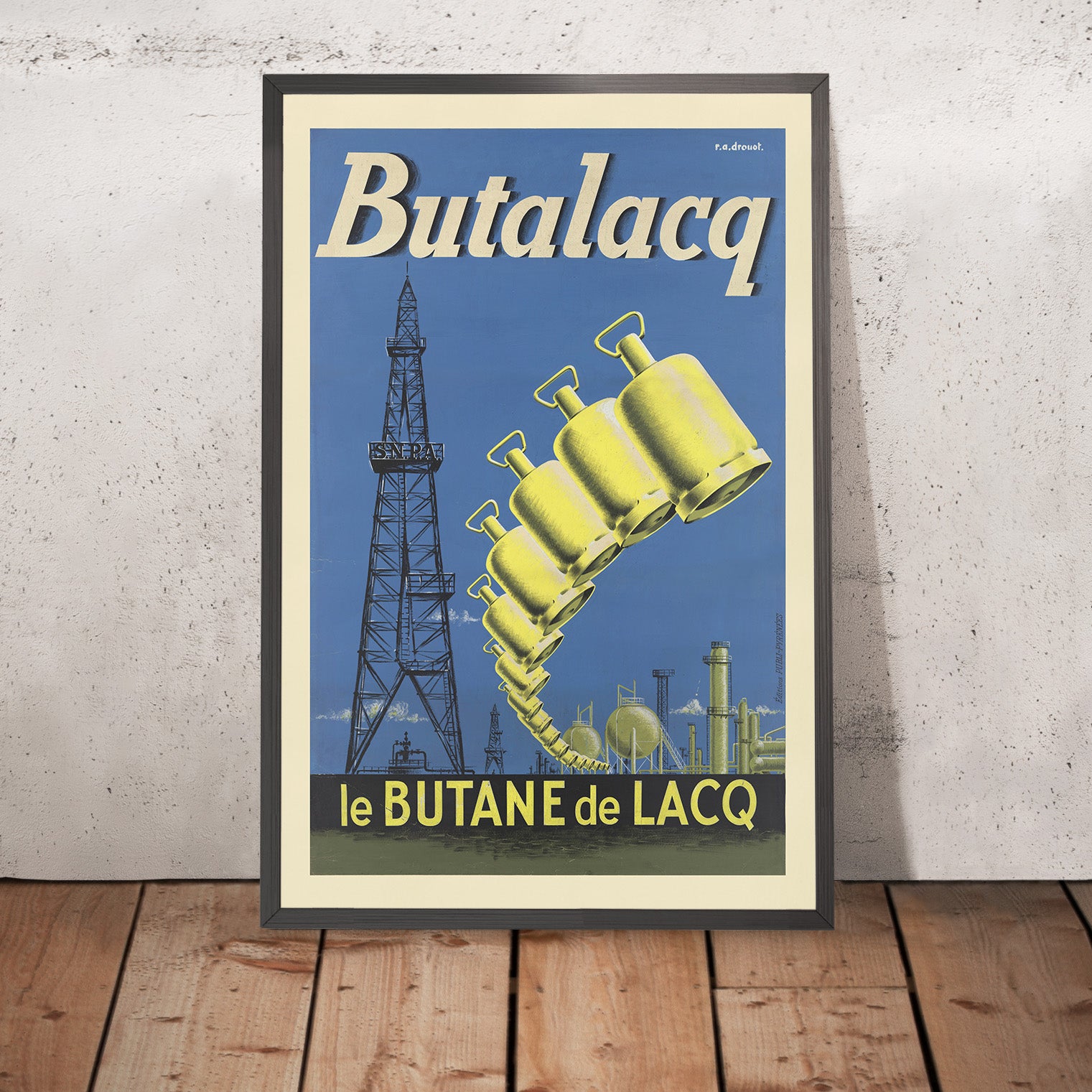 Lacq Travel Poster: Butalacq – Le Butane de Lacq by R. A. Drouot, 1950 ...