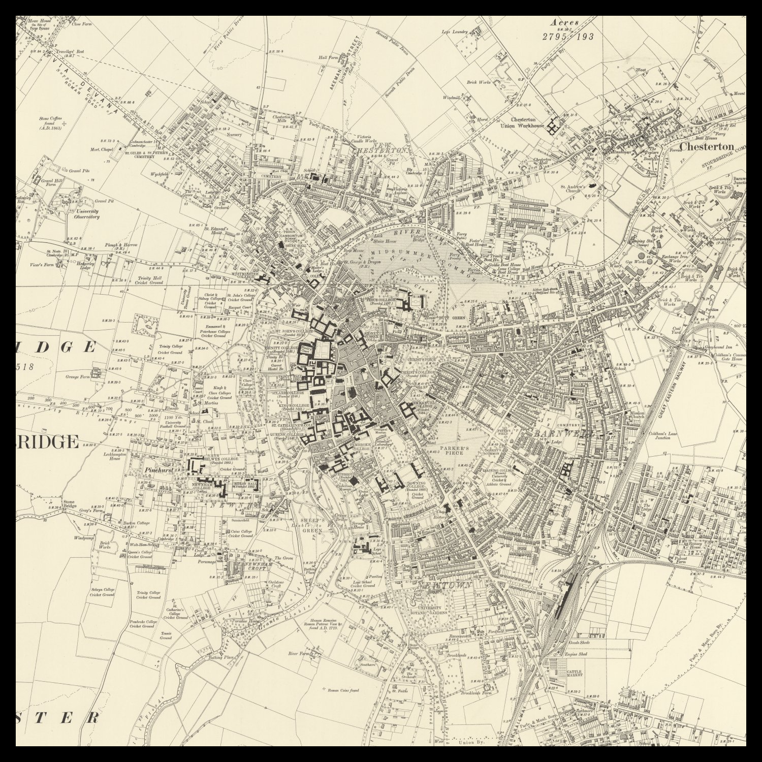 Personalised Old Map of Cambridge – The Unique Maps Co.