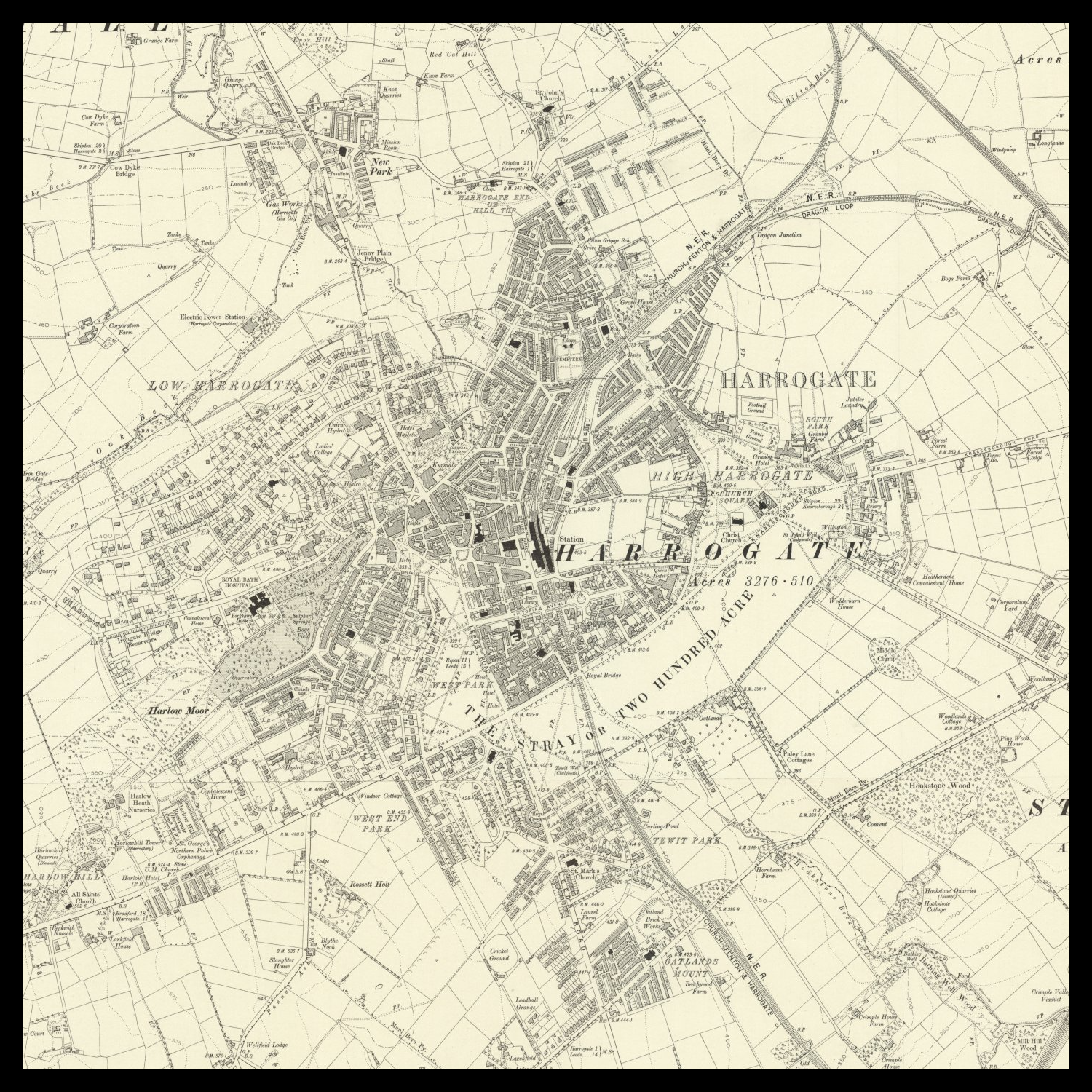 Personalised Old Map of Harrogate – The Unique Maps Co.