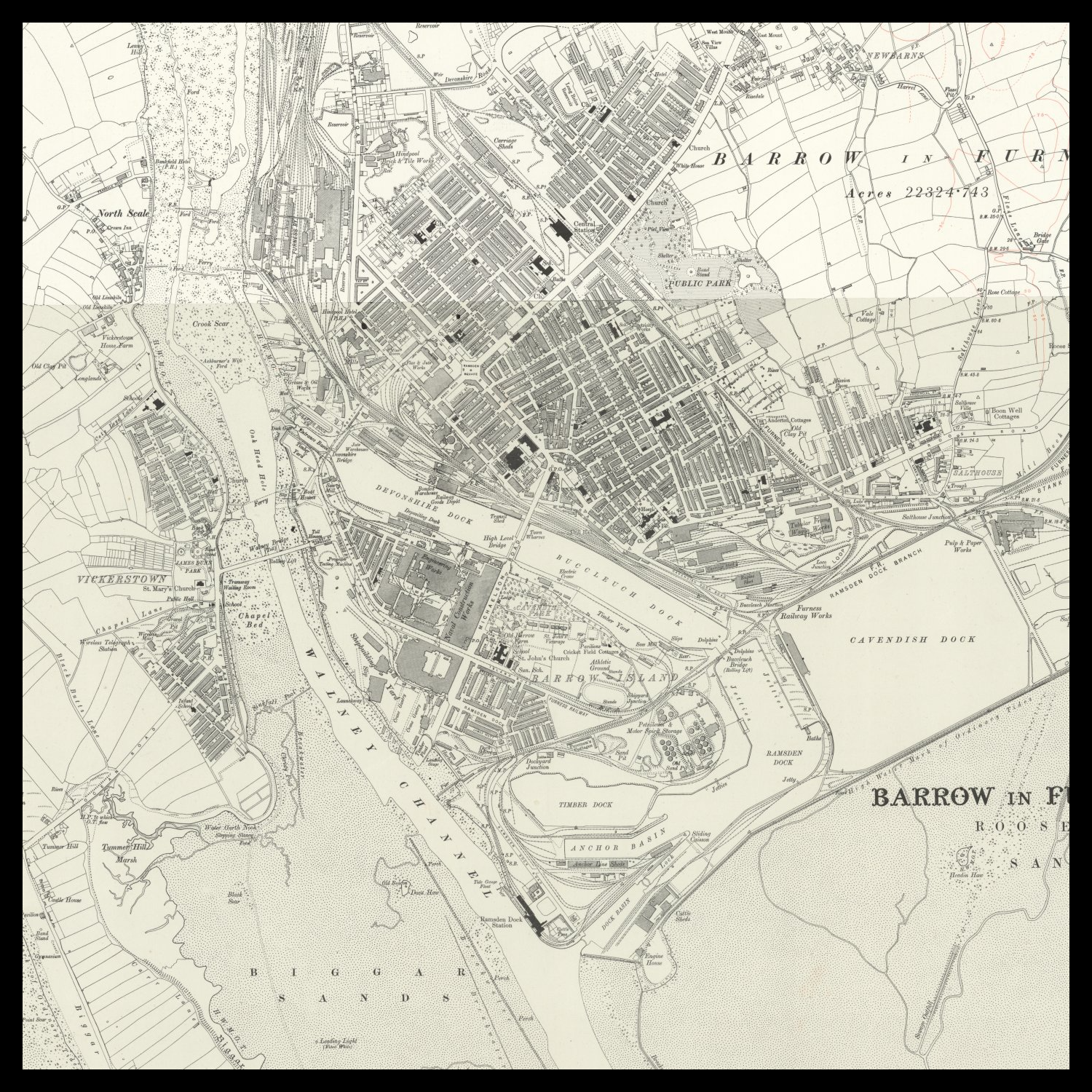 Personalised Old Map of Barrow-in-Furness – The Unique Maps Co.