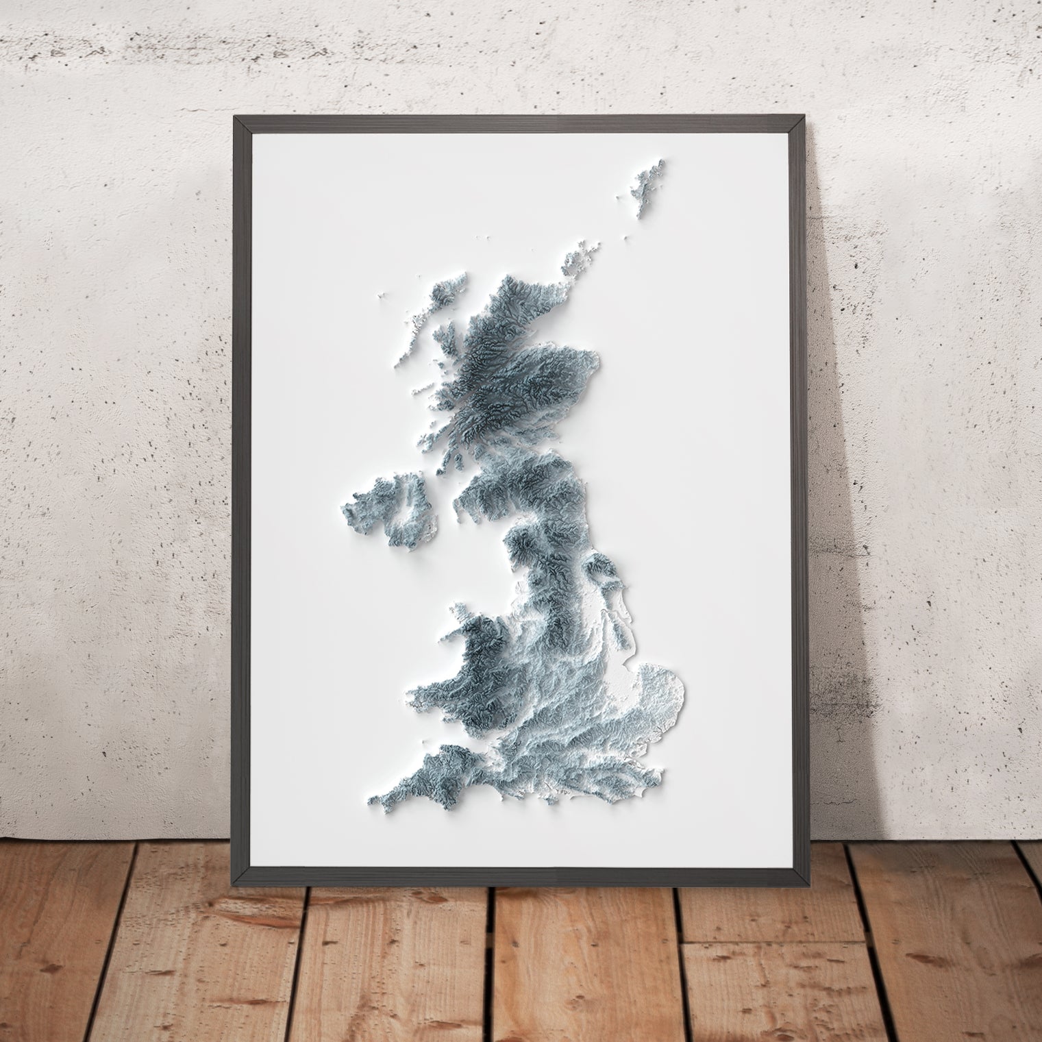 United Kingdom Topographic 3D Relief Map – The Unique Maps Co.