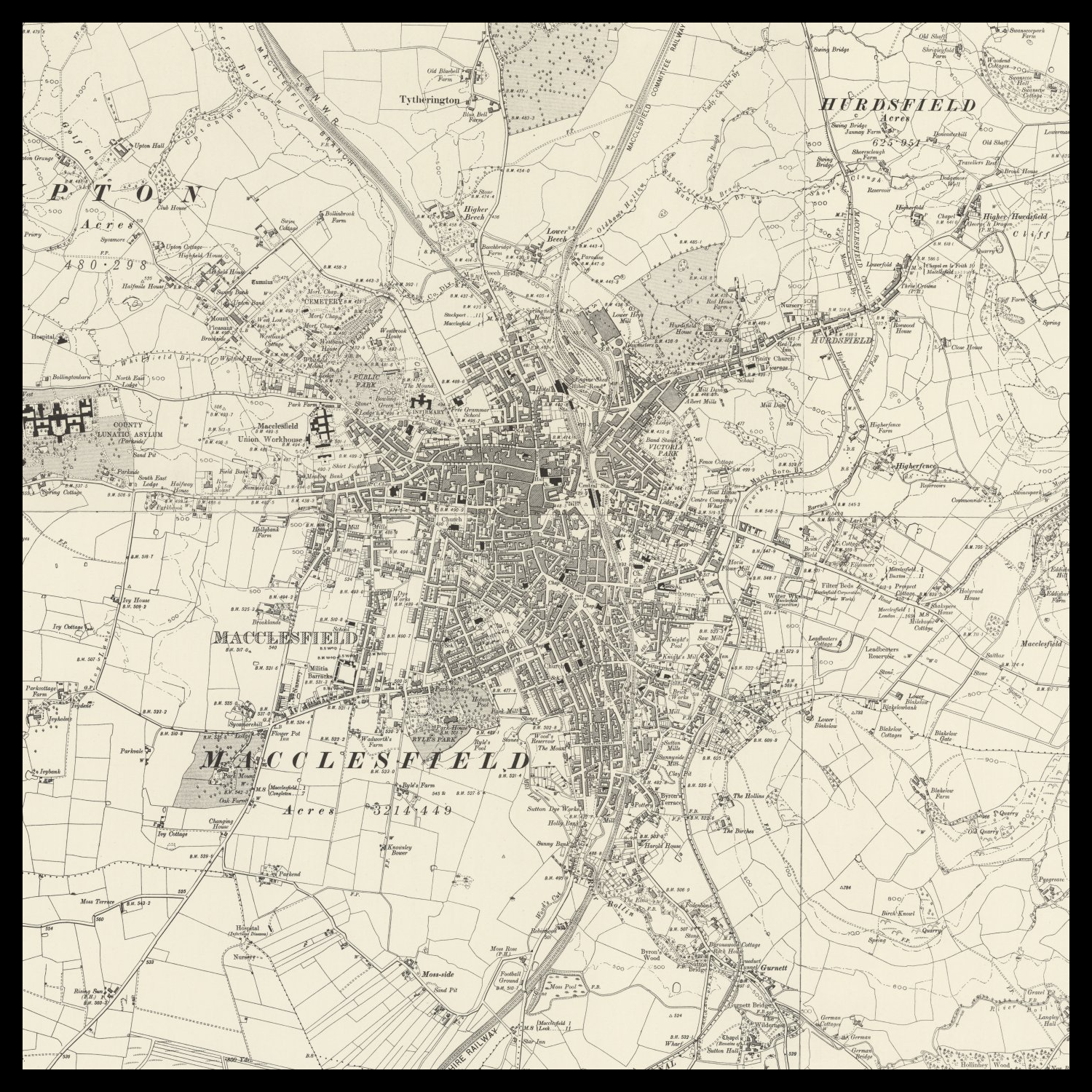 Personalised Old Map of Macclesfield – The Unique Maps Co.
