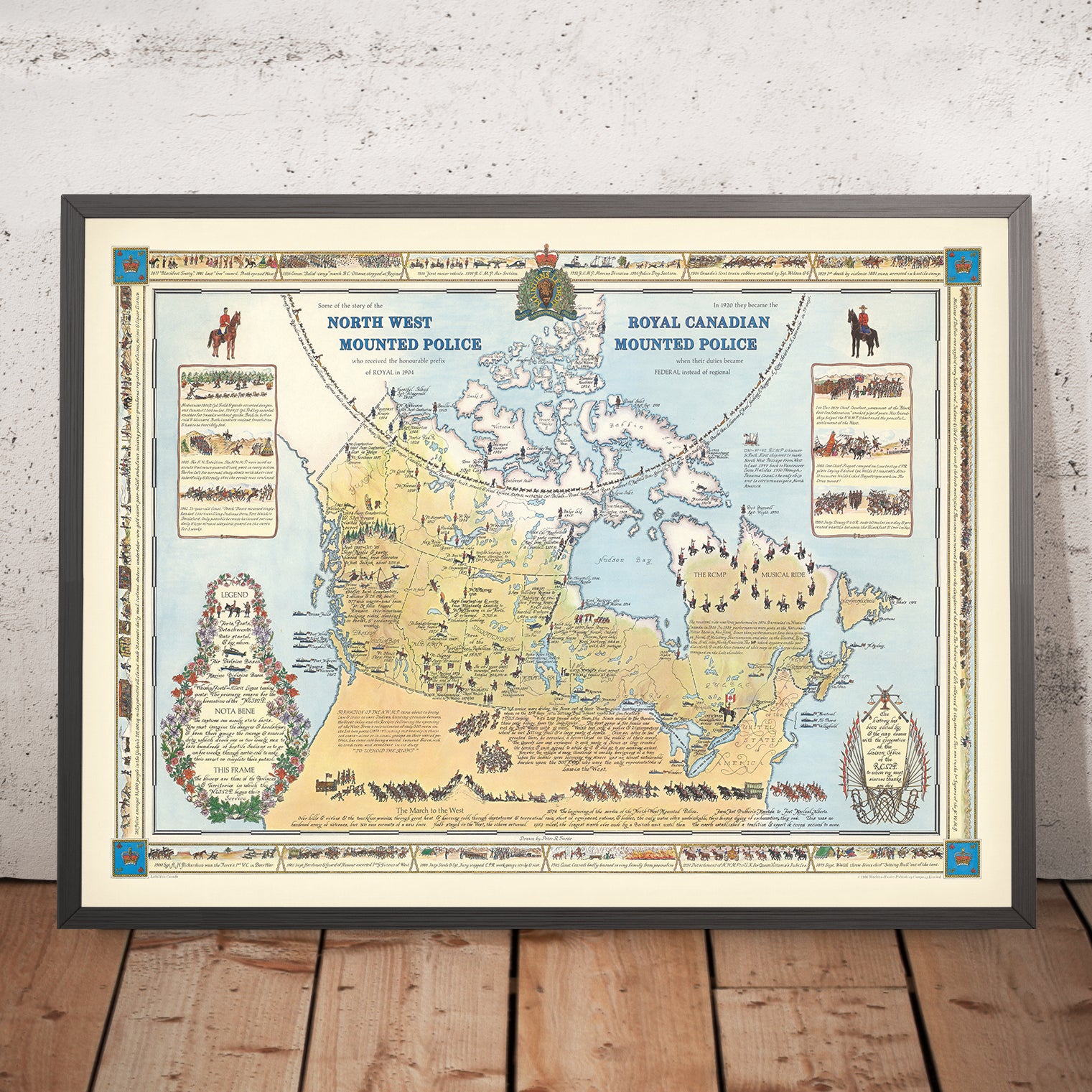 Pictorial Map of Canada & the Royal Mounted Police by Furse, 1966: RCM ...