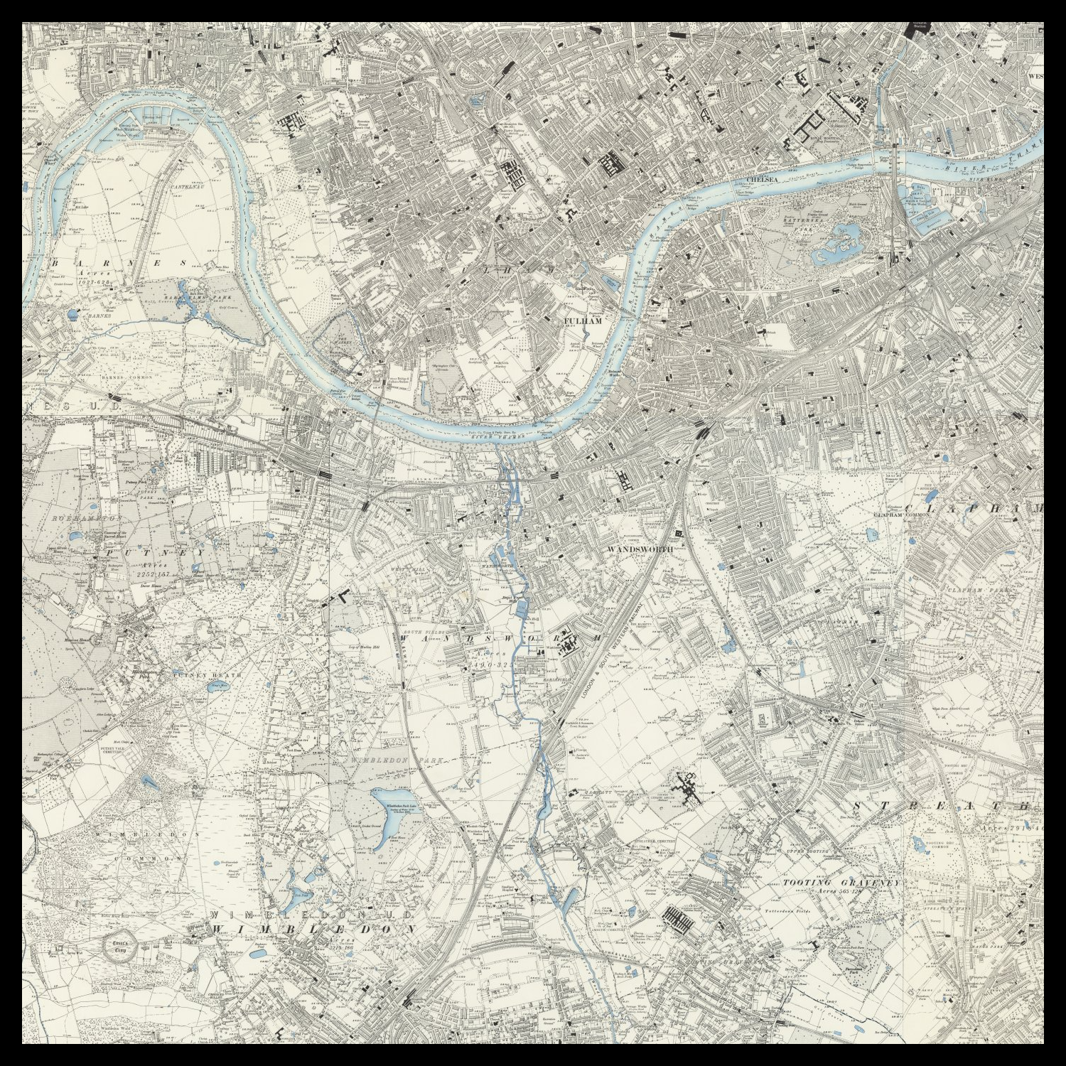 Personalised Old Map of Wandsworth – The Unique Maps Co.