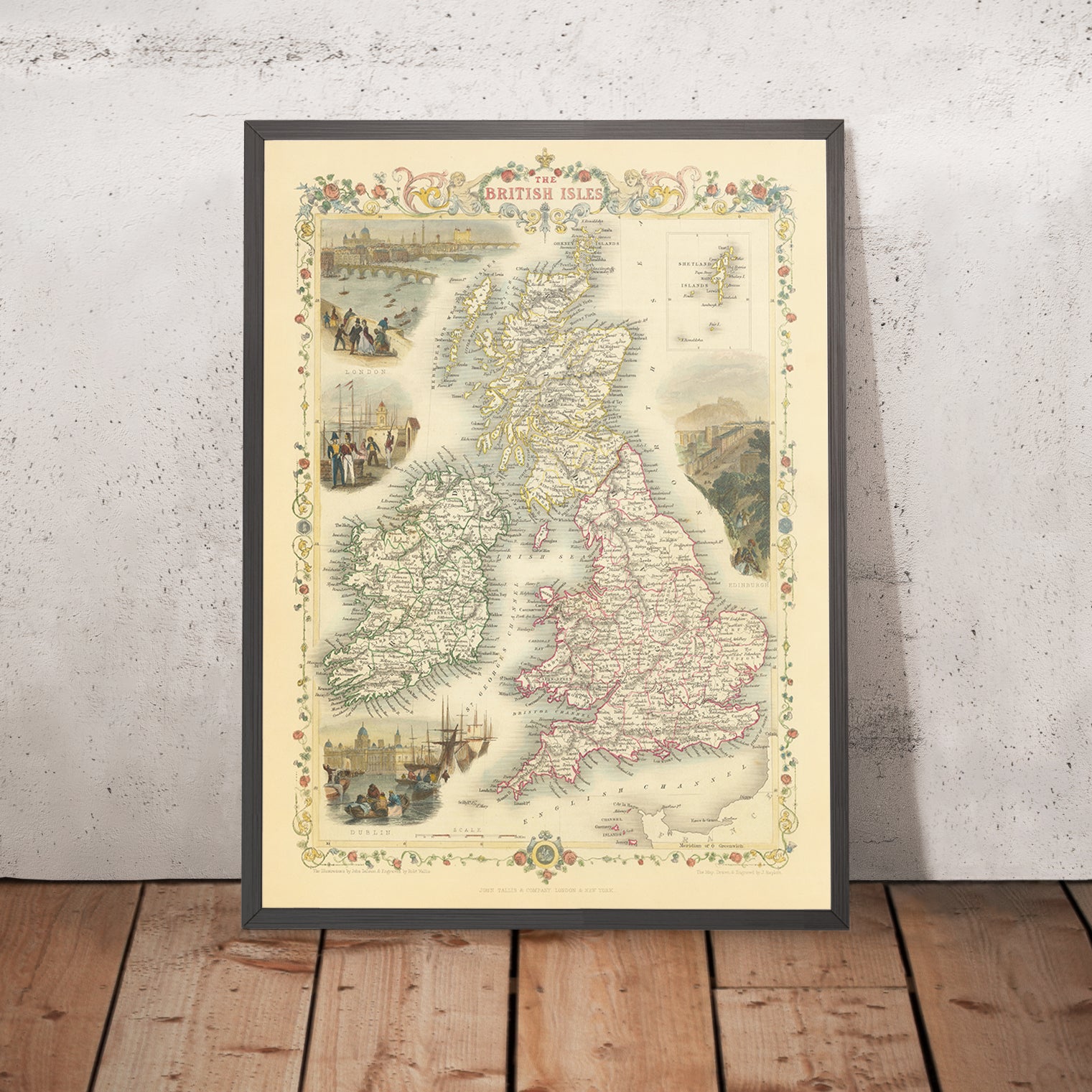 Old Map of the British Isles by Tallis, 1851: The Last Great Decorativ ...