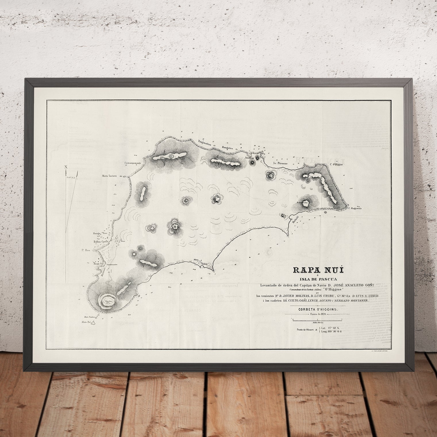 Old Nautical Map of Easter Island, 1870 – The Unique Maps Co.