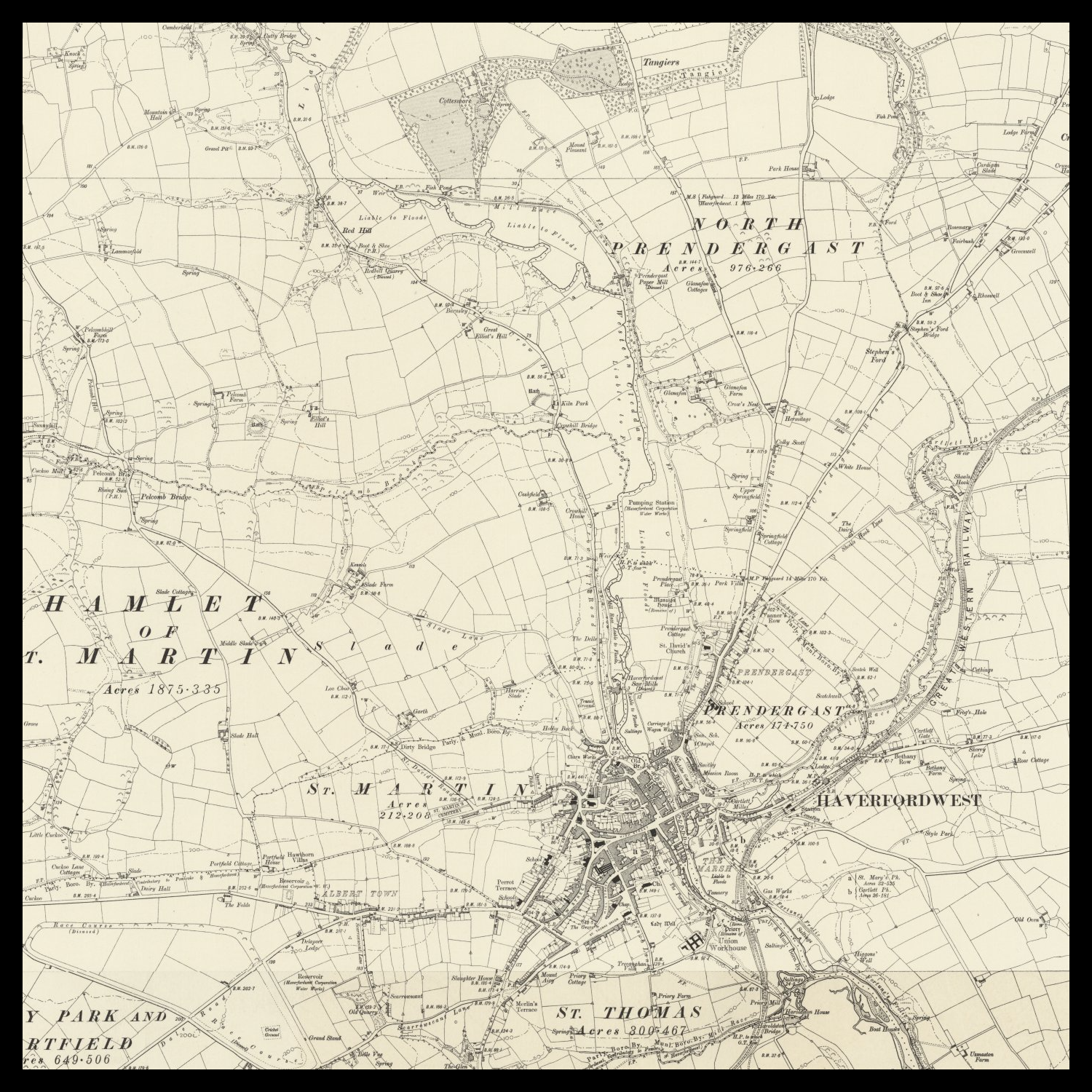 Personalised Old Map of Haverfordwest – The Unique Maps Co.