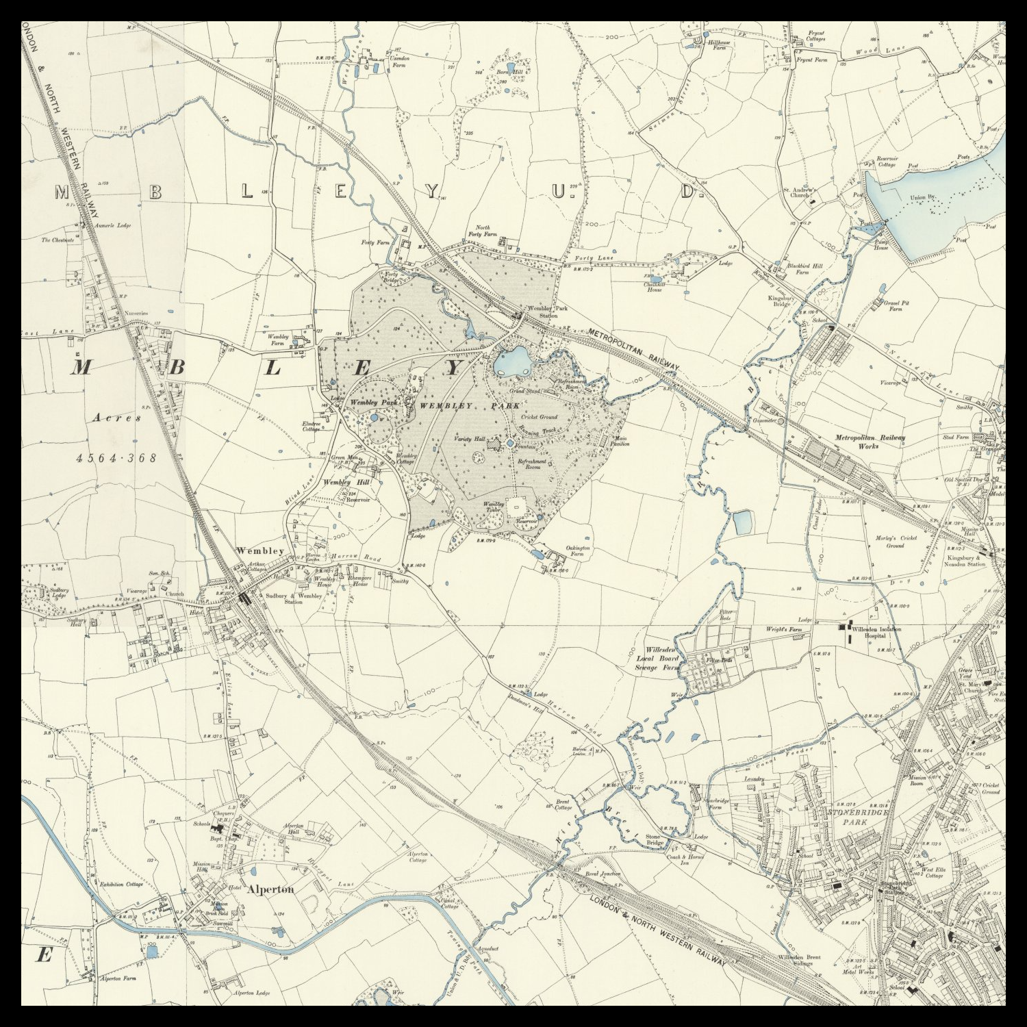 Personalised Old Map of Wembley – The Unique Maps Co.