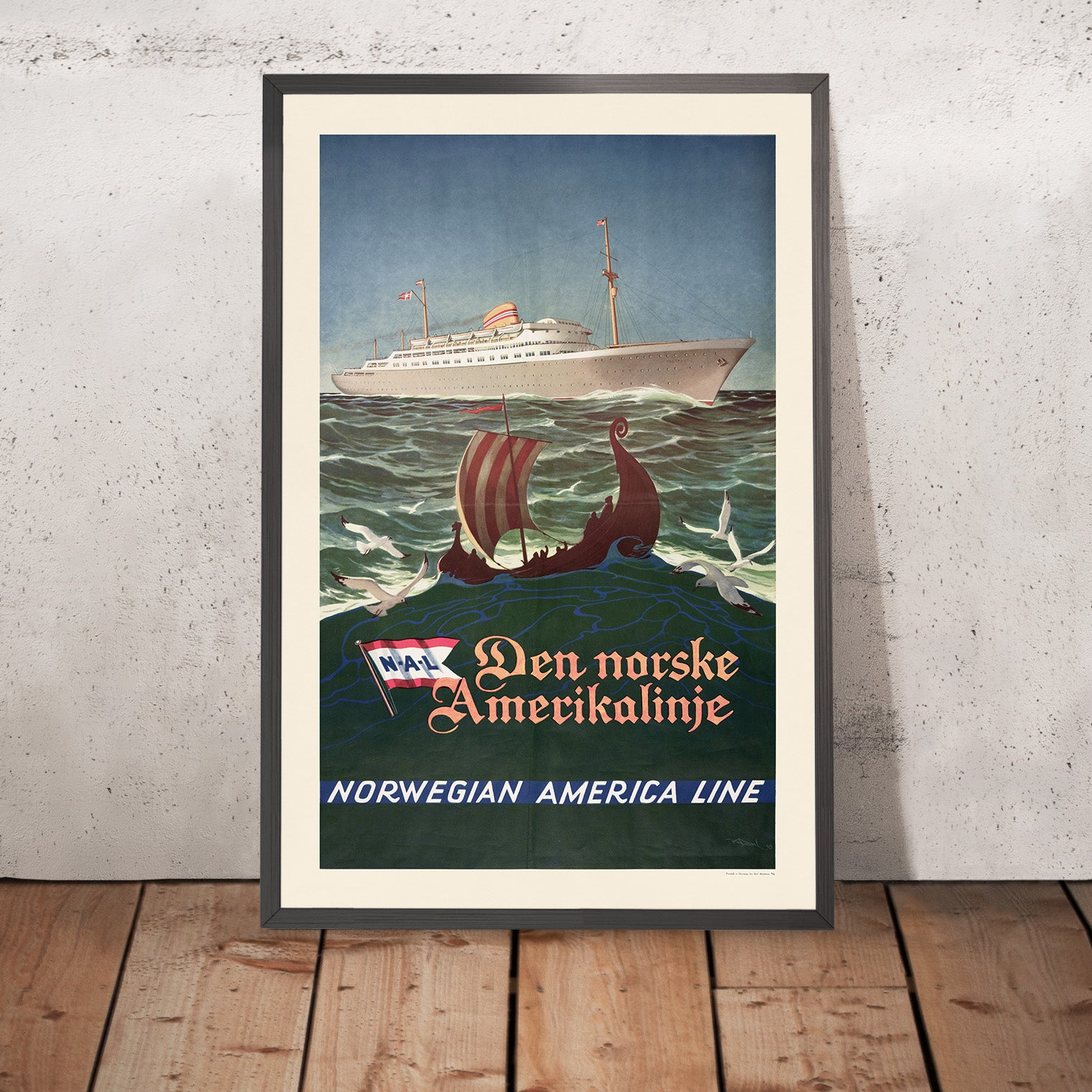 Norway Travel Poster: Norwegian America Line by Karl Dahl, 1948 – The ...